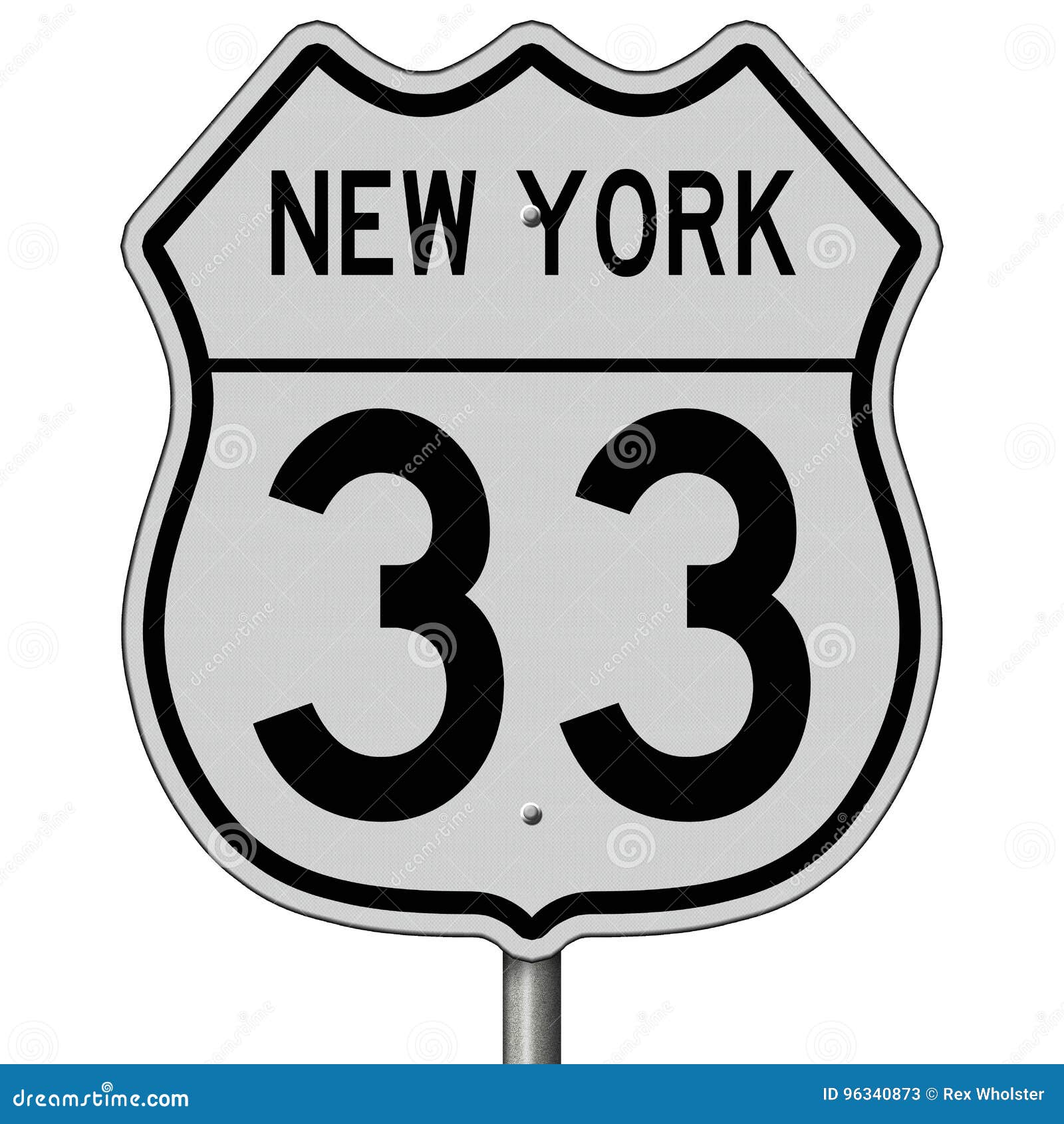 Highway Sign for Route 33 in New York Stock Illustration - Illustration ...
