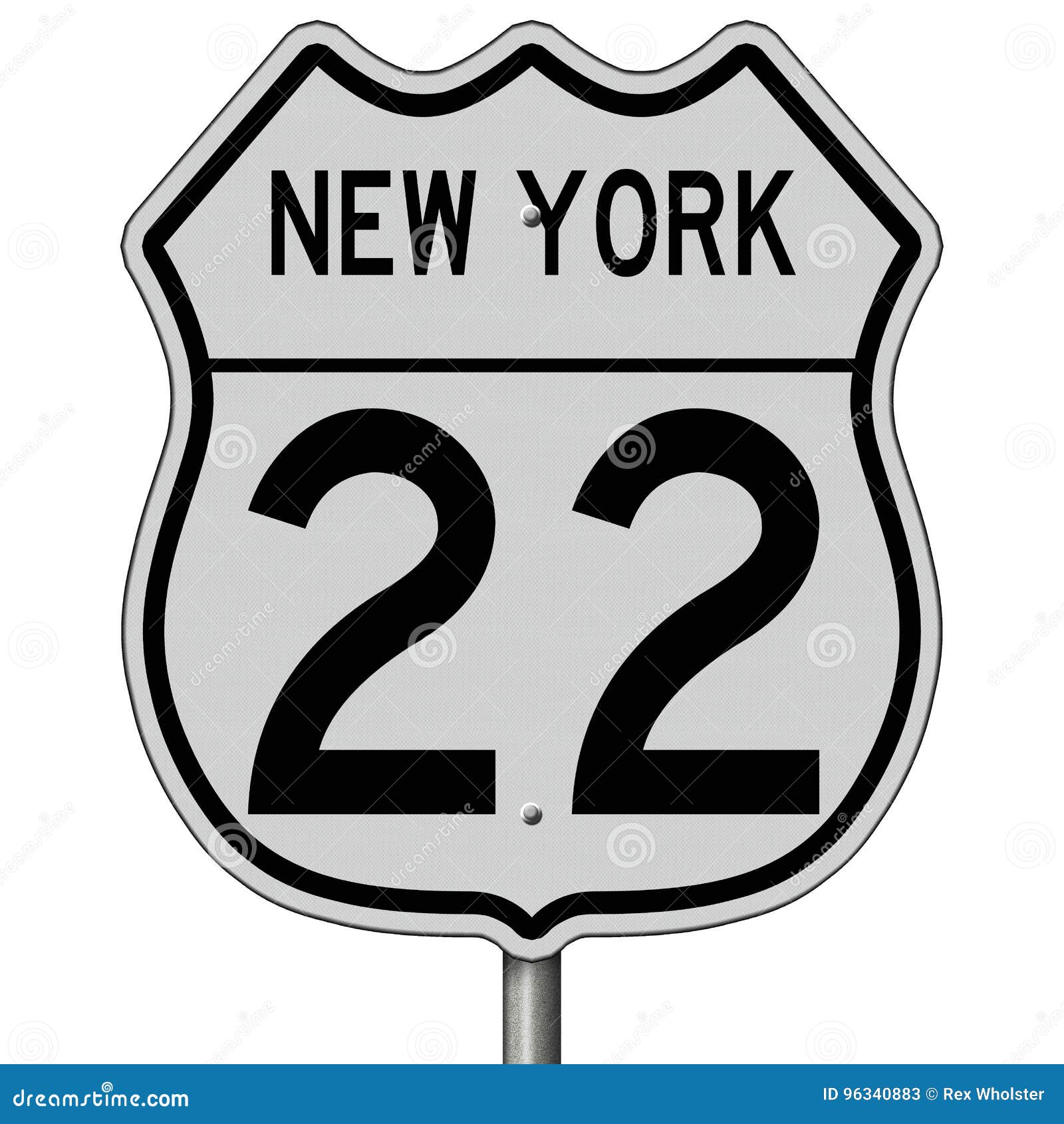 Highway Sign for Route 22 in New York Stock Illustration - Illustration ...