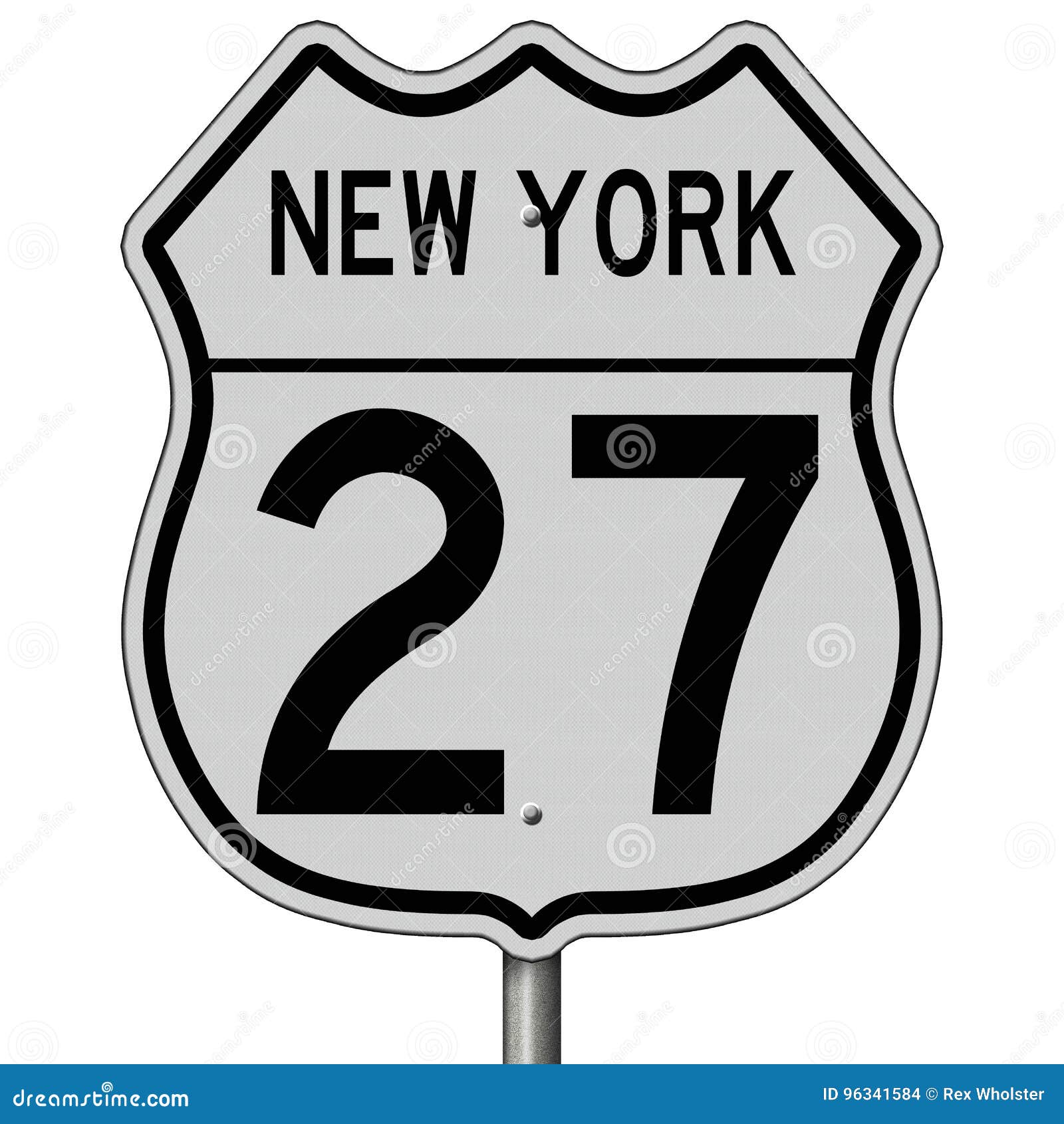 Highway Sign for Route 27 in New York Stock Illustration - Illustration ...