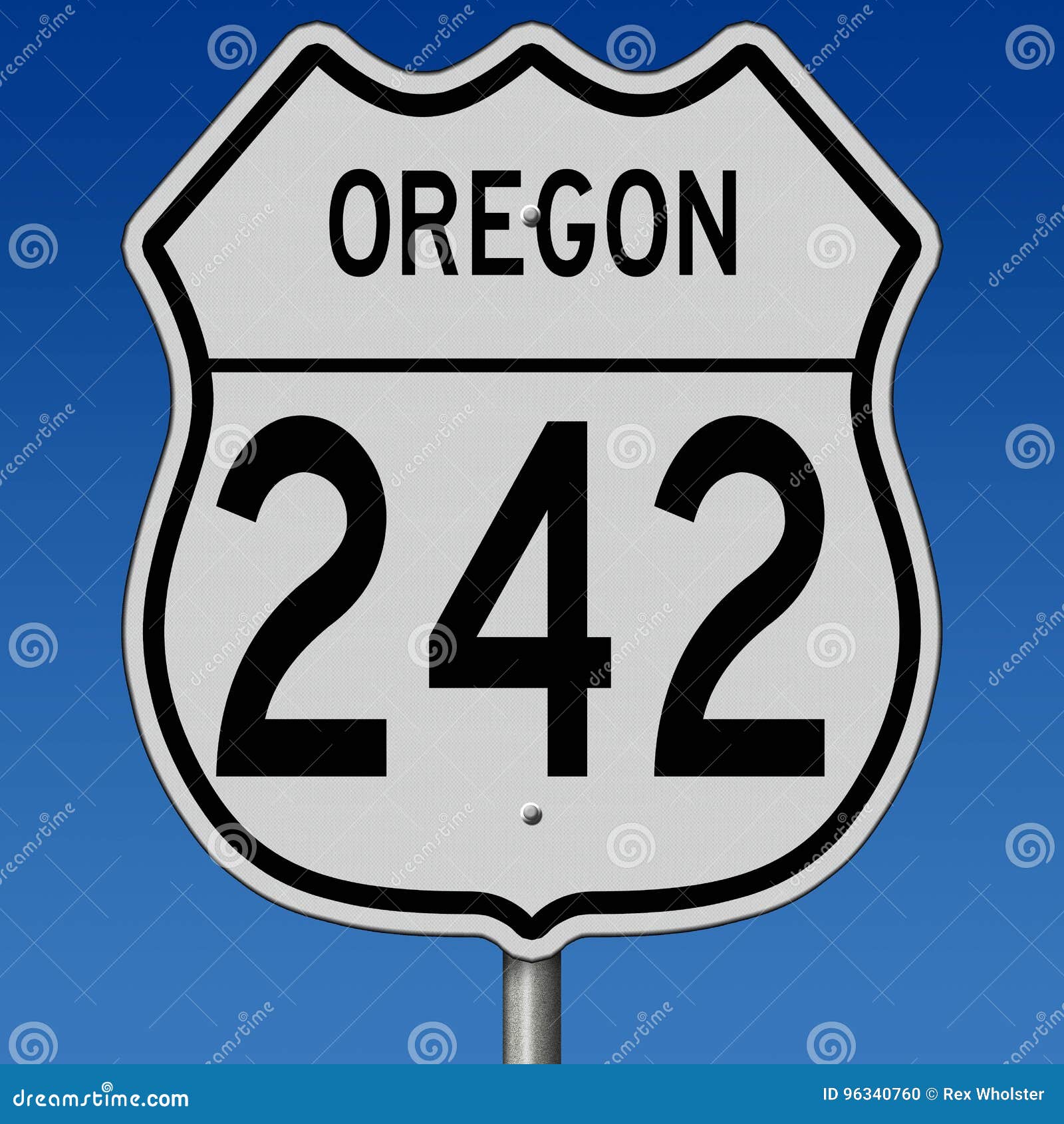 Highway Sign for Route 242 in Oregon Stock Illustration - Illustration ...