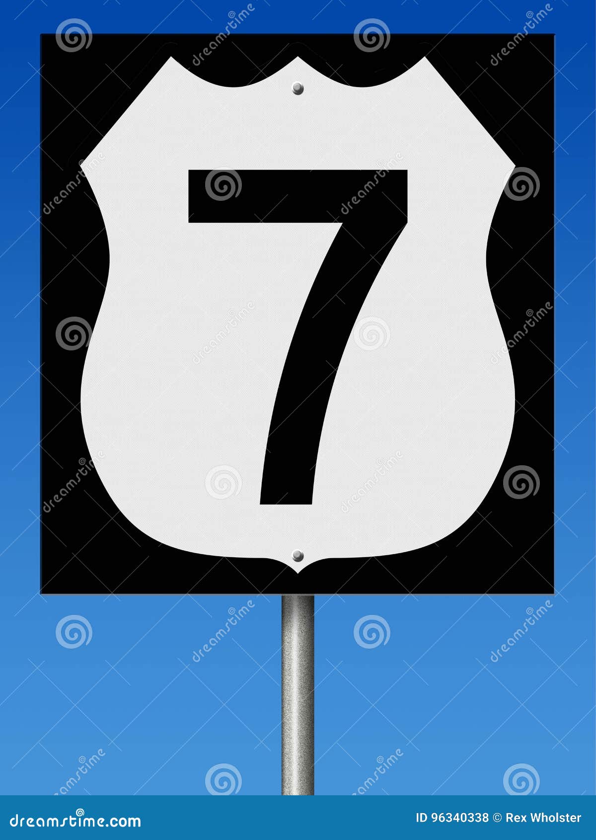 Highway sign for Route 7 stock illustration. Illustration of truck ...