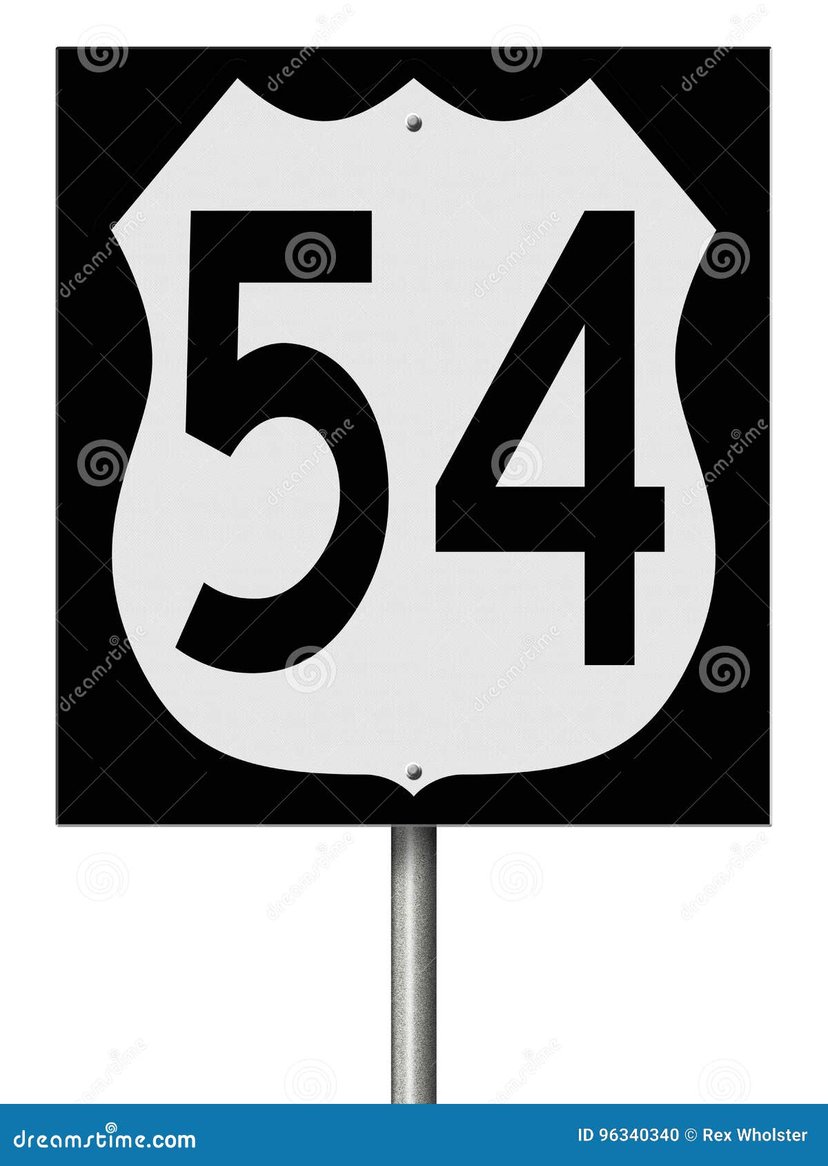 Highway sign for Route 54 stock illustration. Illustration of sign ...