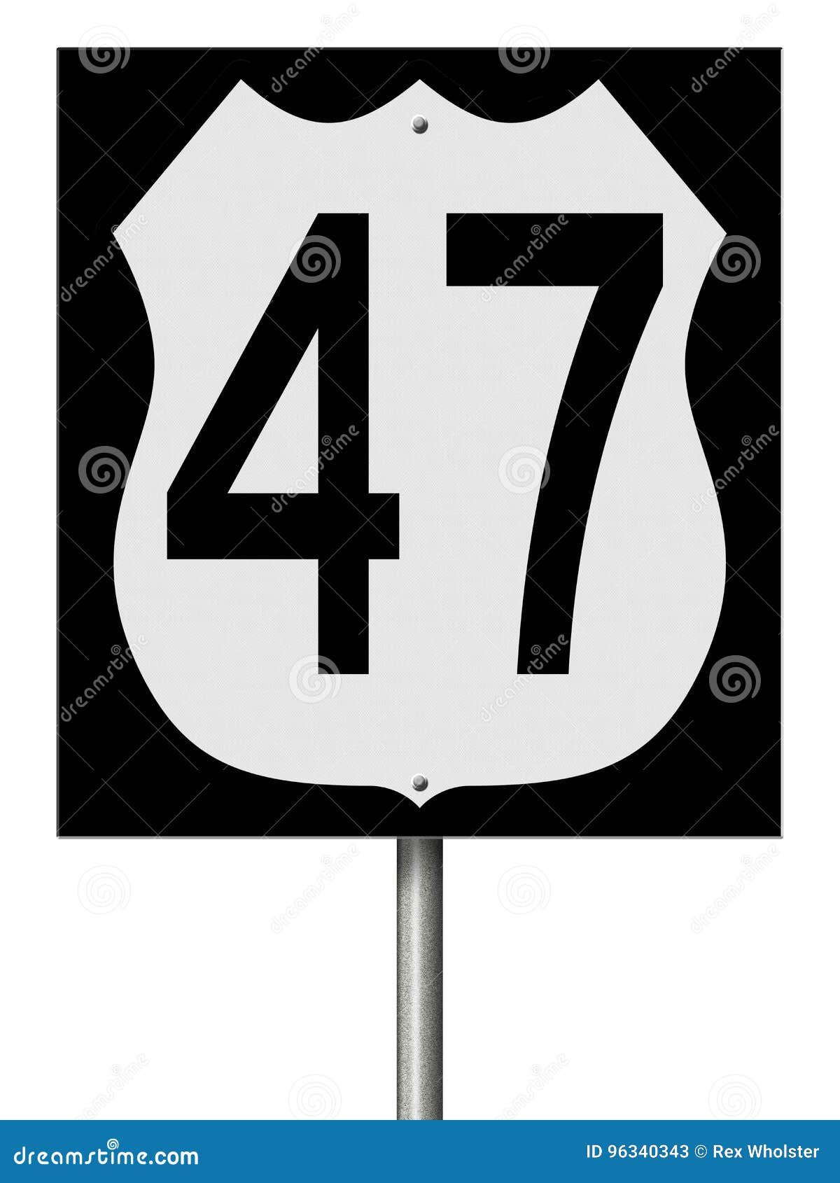 Highway sign for Route 47 stock illustration. Illustration of street ...