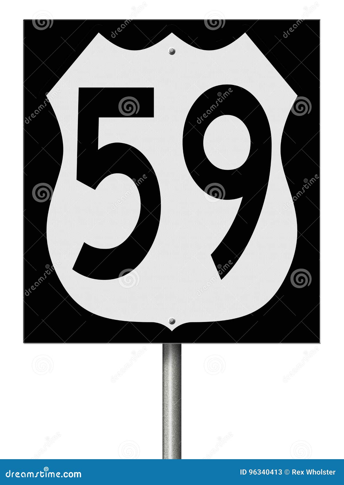 Highway sign for Route 59 stock illustration. Illustration of road ...