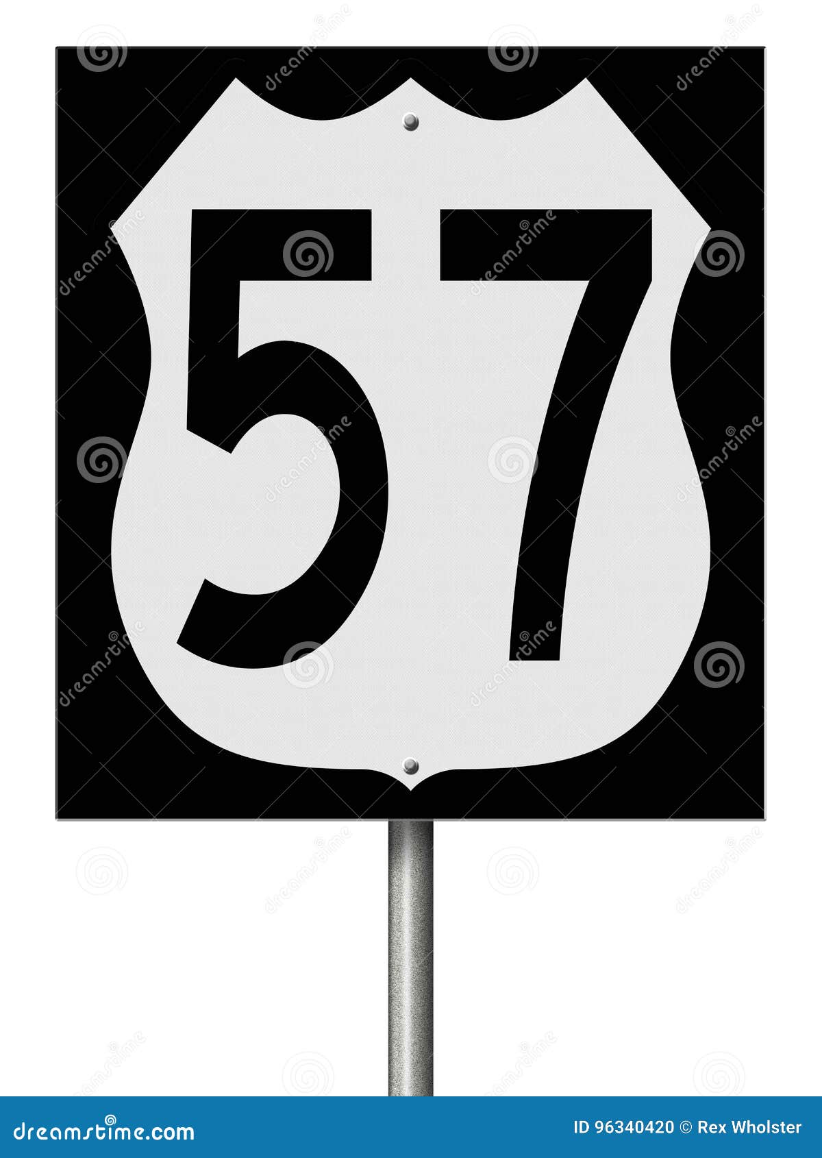 Highway sign for Route 57 stock illustration. Illustration of number ...