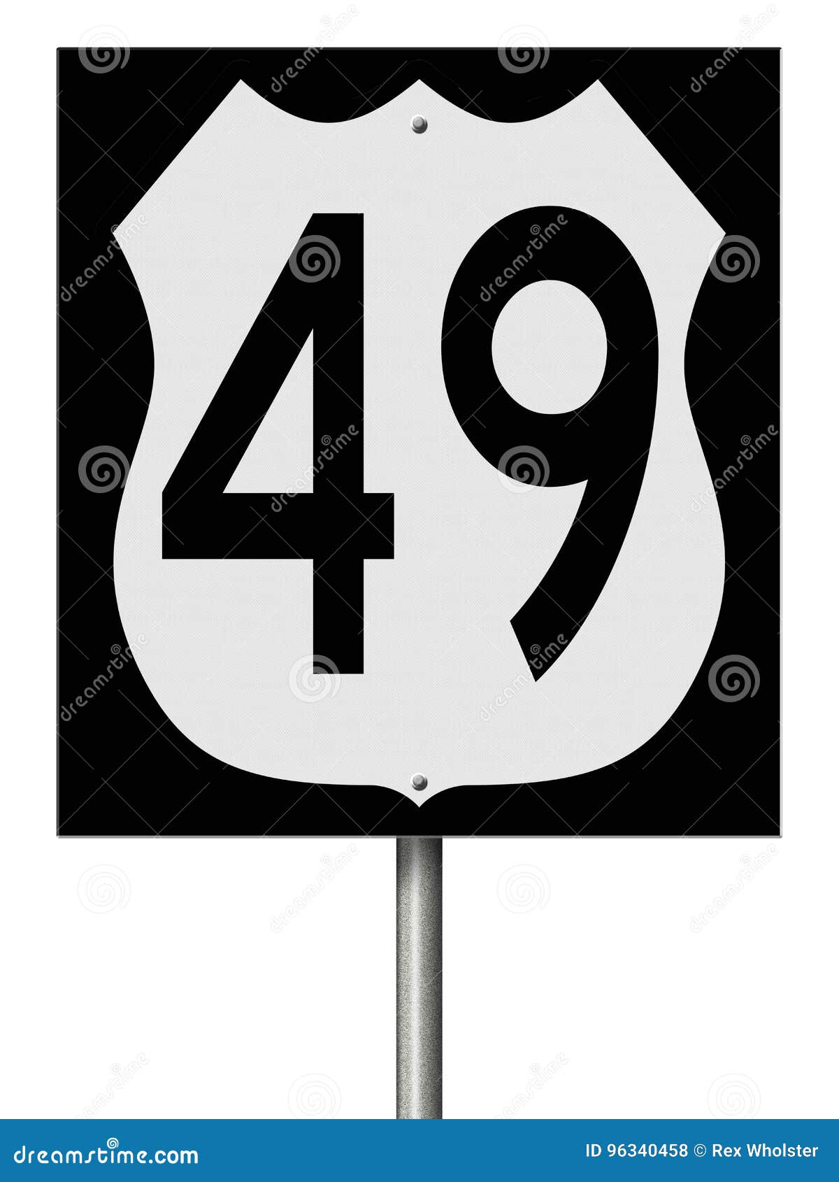 Highway sign for Route 49 stock illustration. Illustration of ...