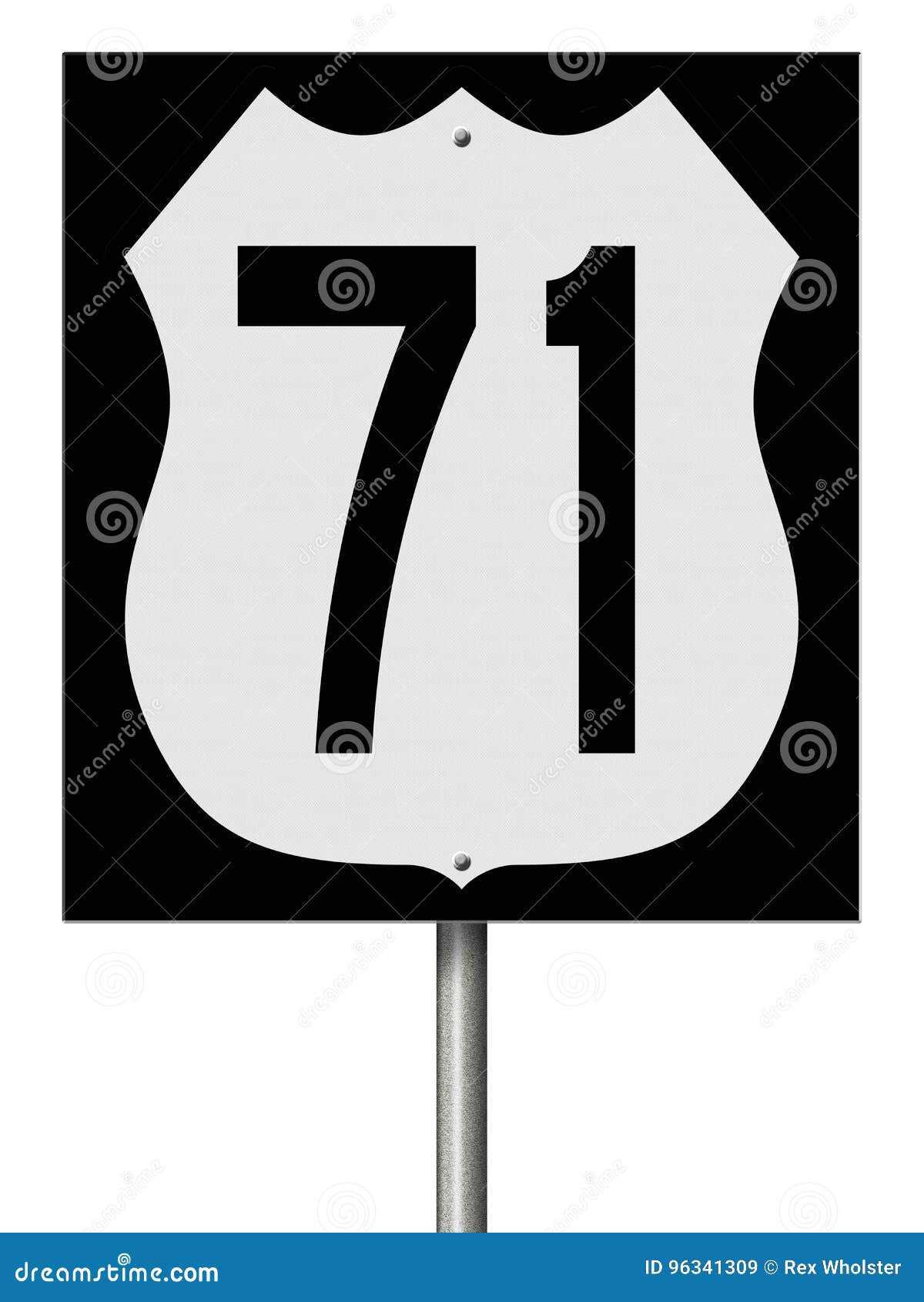 Highway sign for Route 71 stock illustration. Illustration of trucking ...