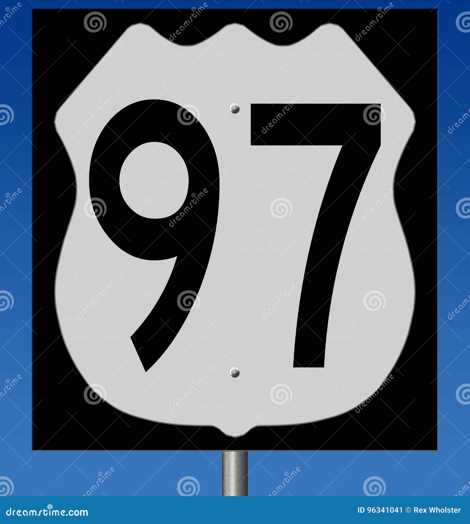 Highway sign for Route 97 stock illustration. Illustration of ...