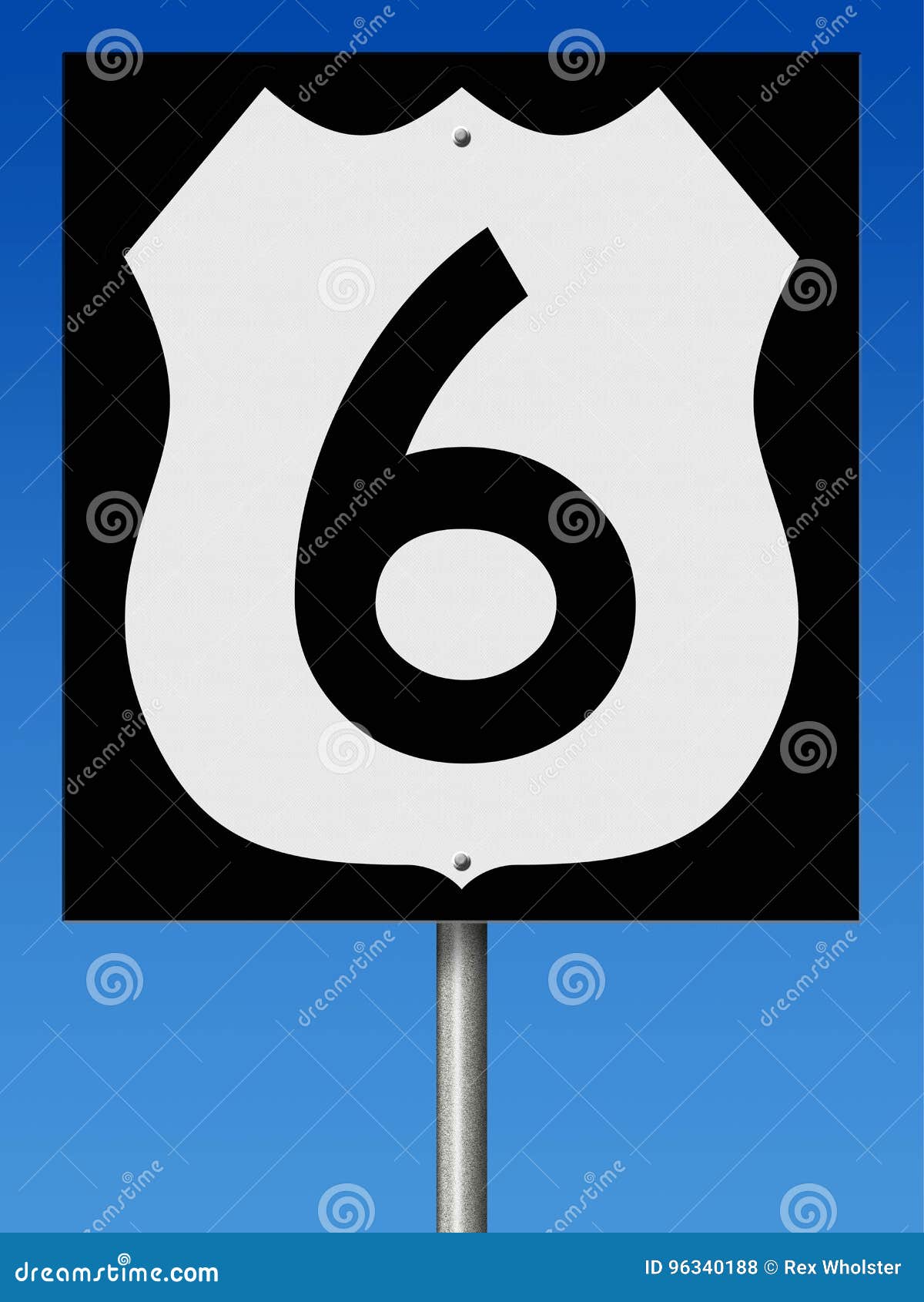 Highway sign for Route 6 stock illustration. Illustration of truck ...