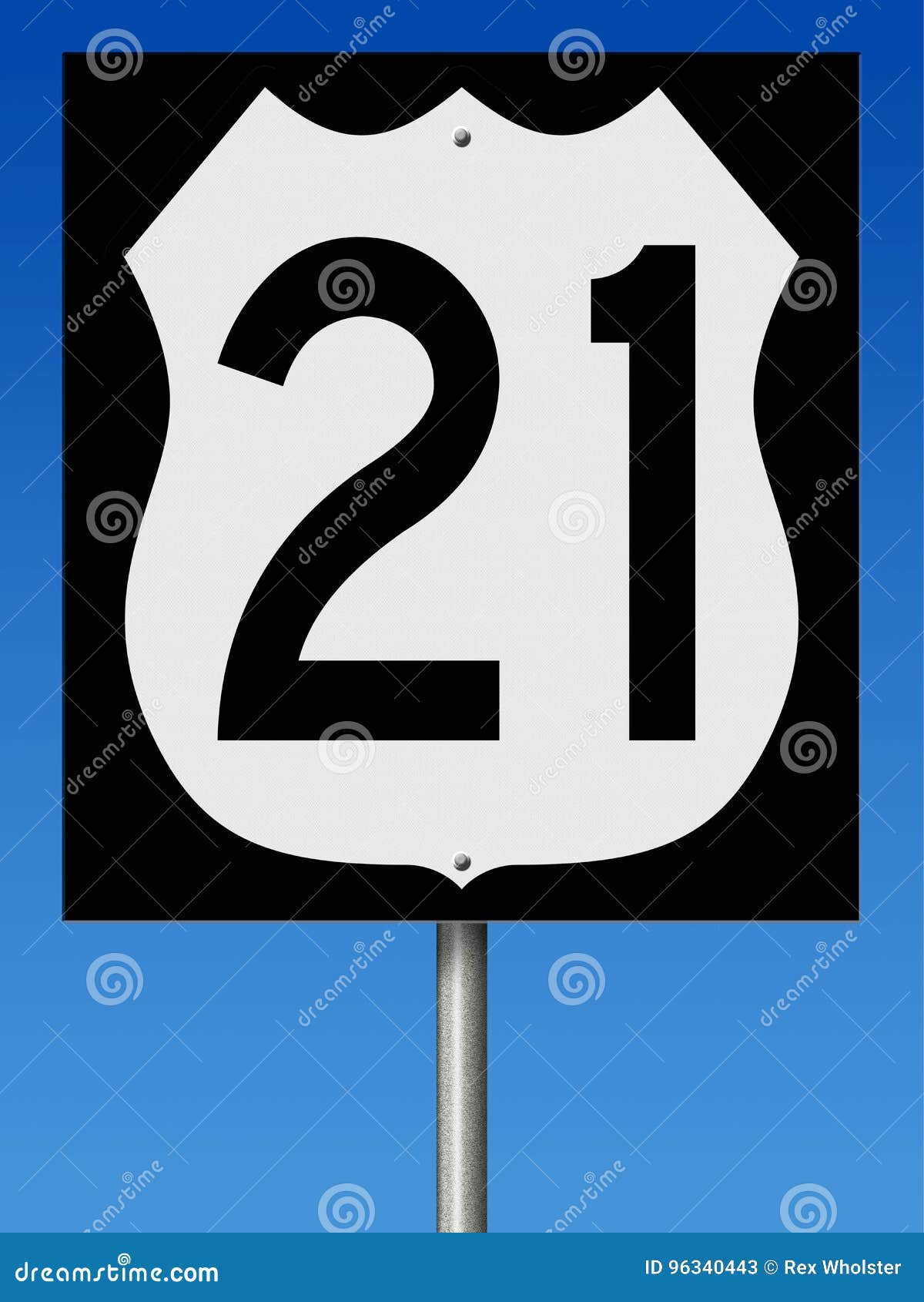 Highway sign for Route 21 stock illustration. Illustration of route ...