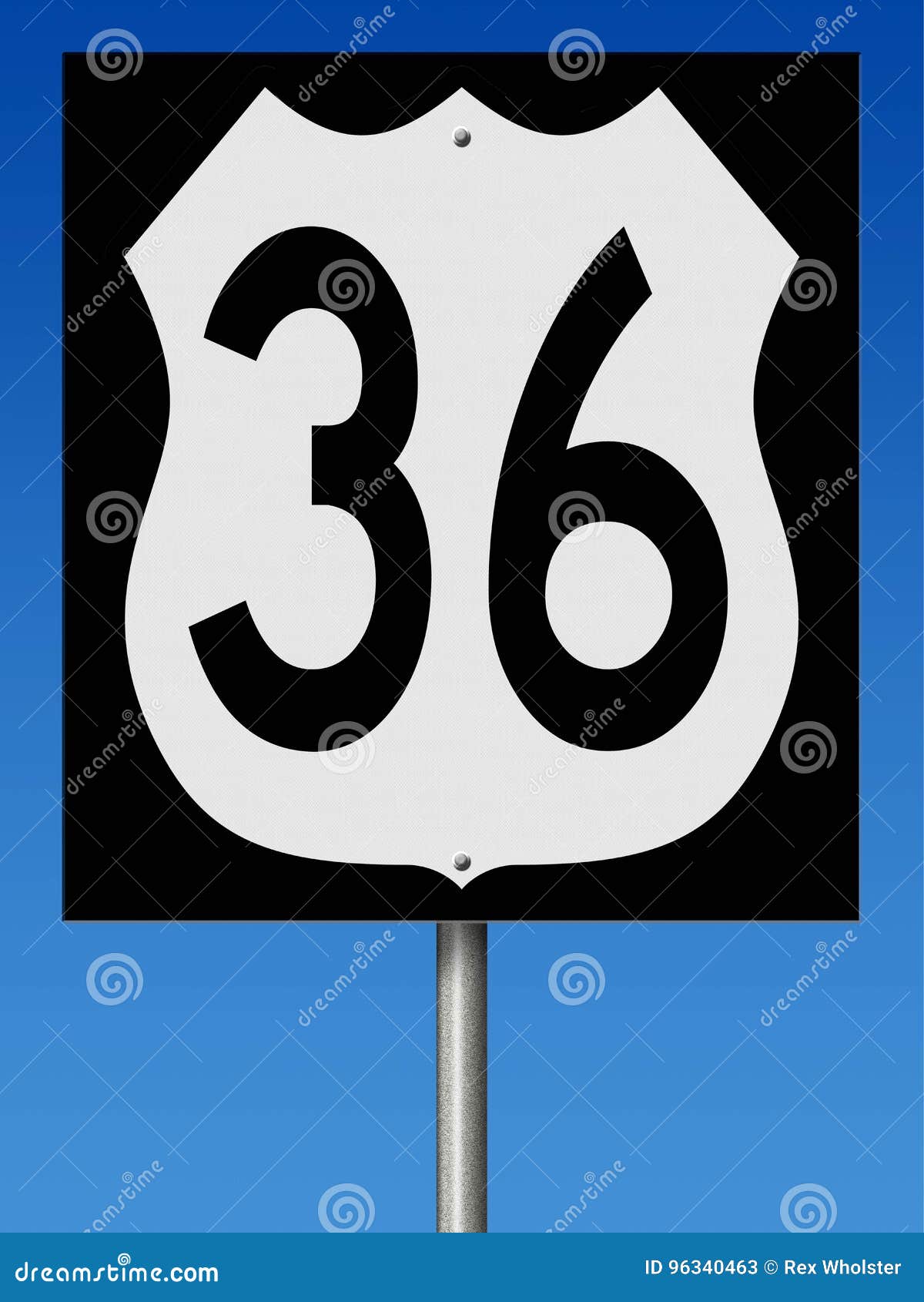Highway sign for Route 36 stock illustration. Illustration of ...