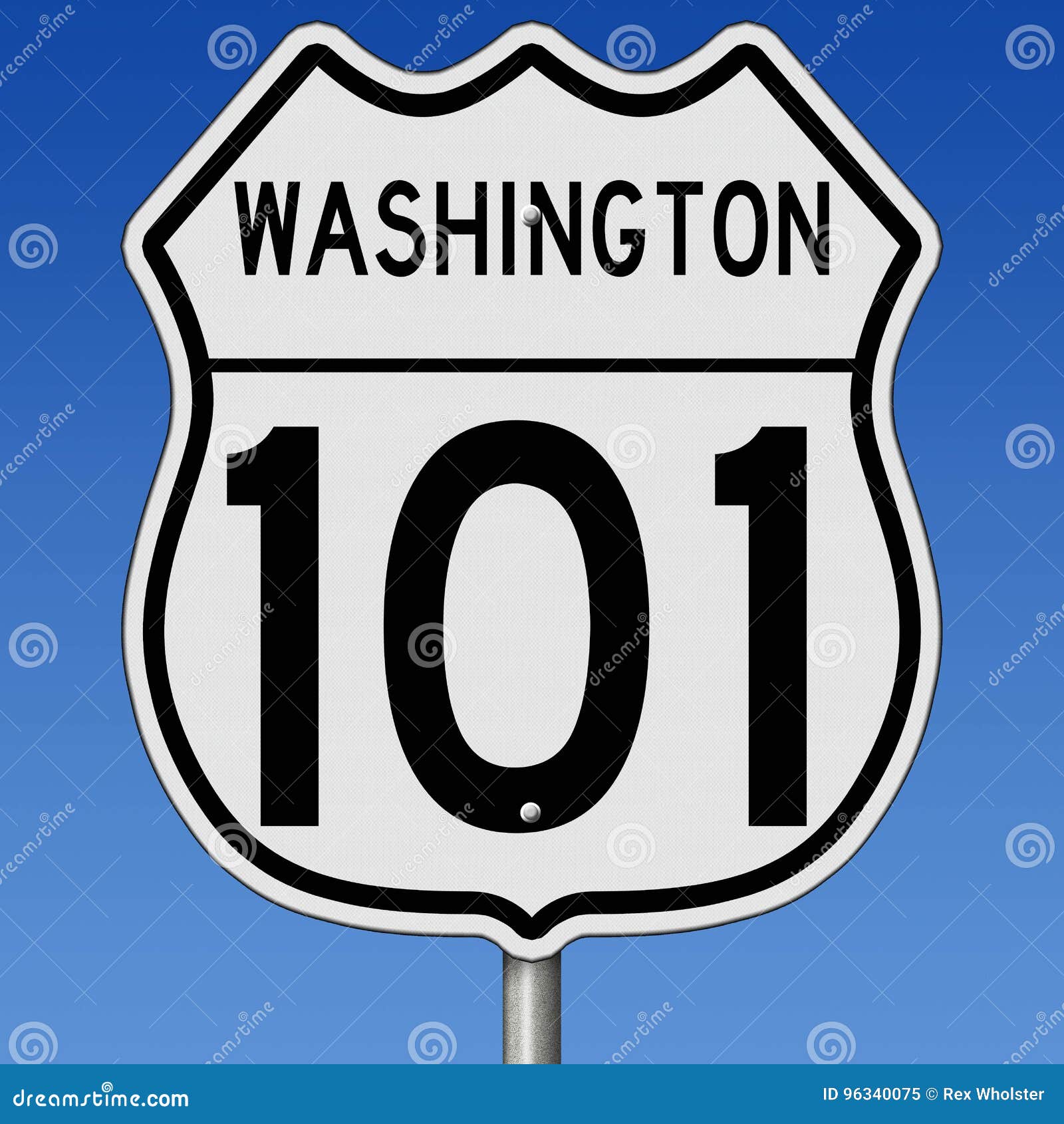 Highway Sign for Route 101 in Washington Stock Illustration ...