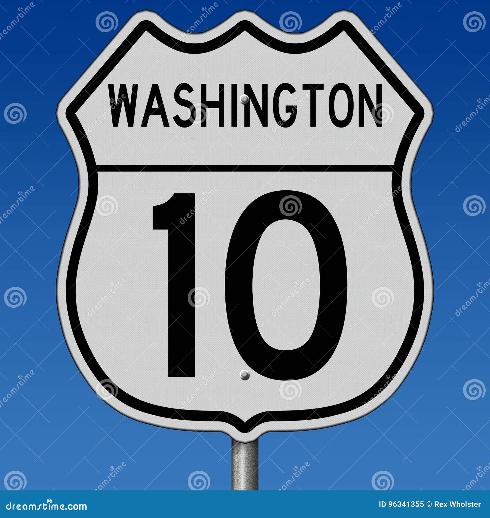 Highway Sign for Washington Route 10 Stock Illustration - Illustration ...