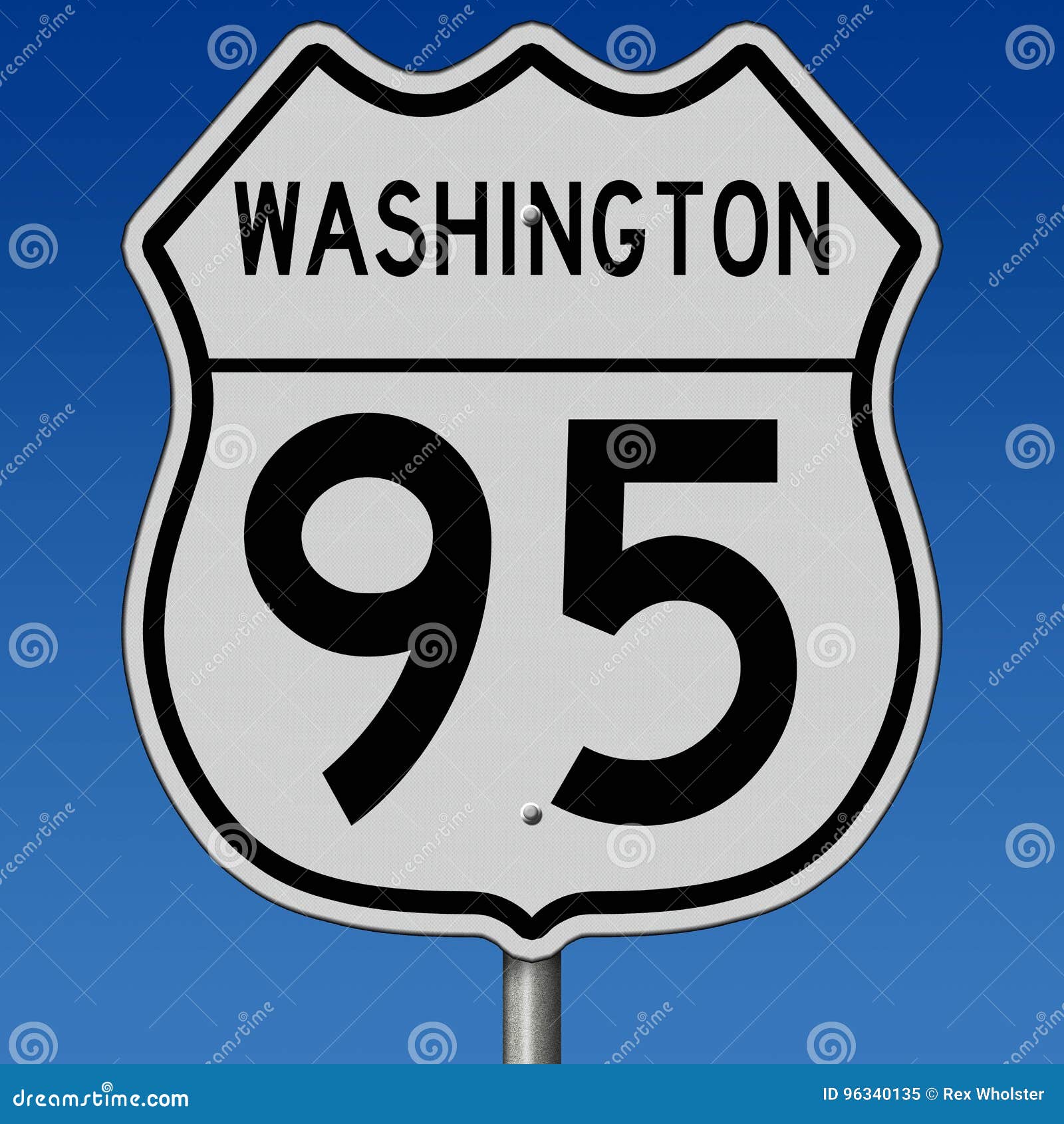 Highway Sign for Washington Route 95 Stock Illustration - Illustration ...