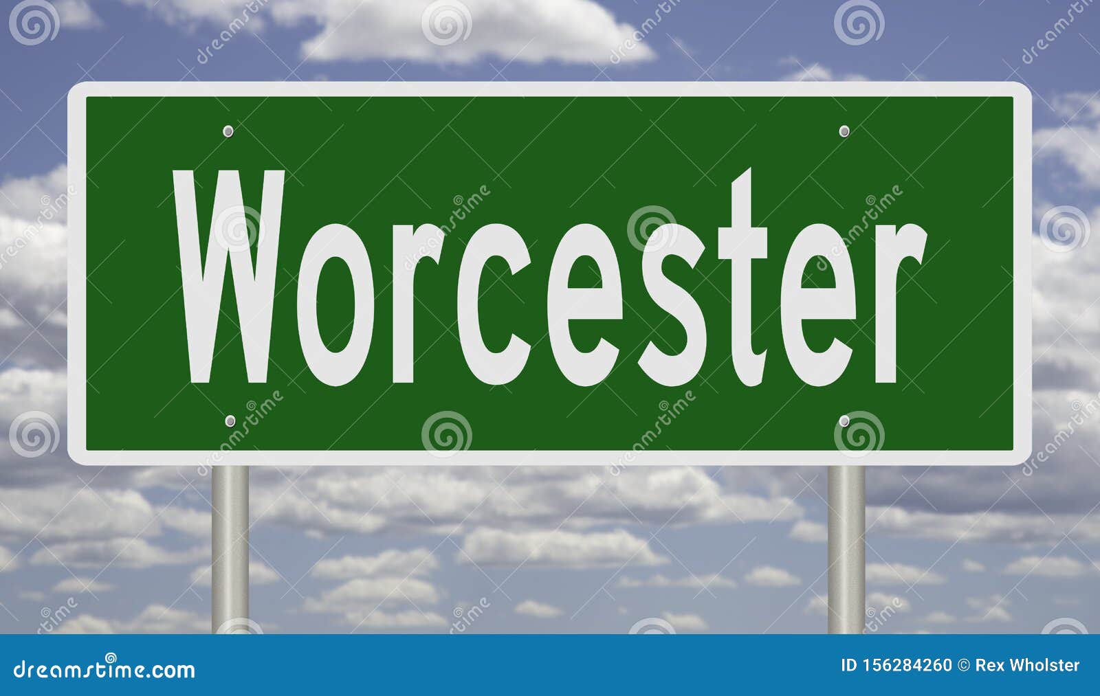 Highway Sign for Worcester Massachusetts Stock Illustration ...