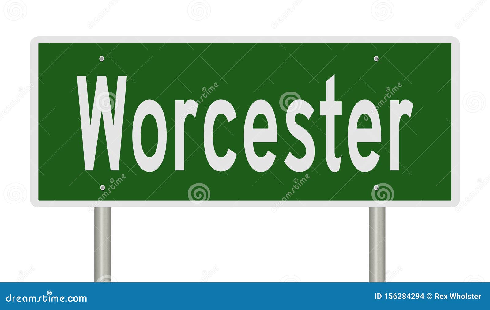 Highway Sign for Worcester Massachusetts Stock Illustration ...