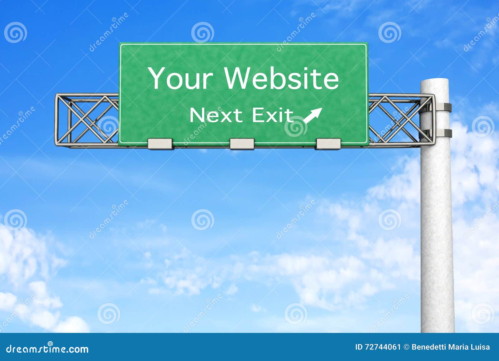 Highway Sign - Your Website Stock Illustration - Illustration of arrow ...