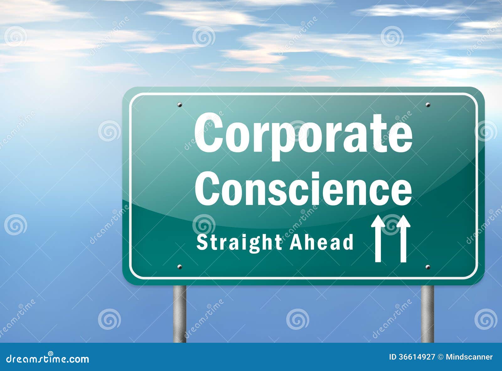 Highway Signpost Corporate Conscience Stock Illustration - Illustration ...