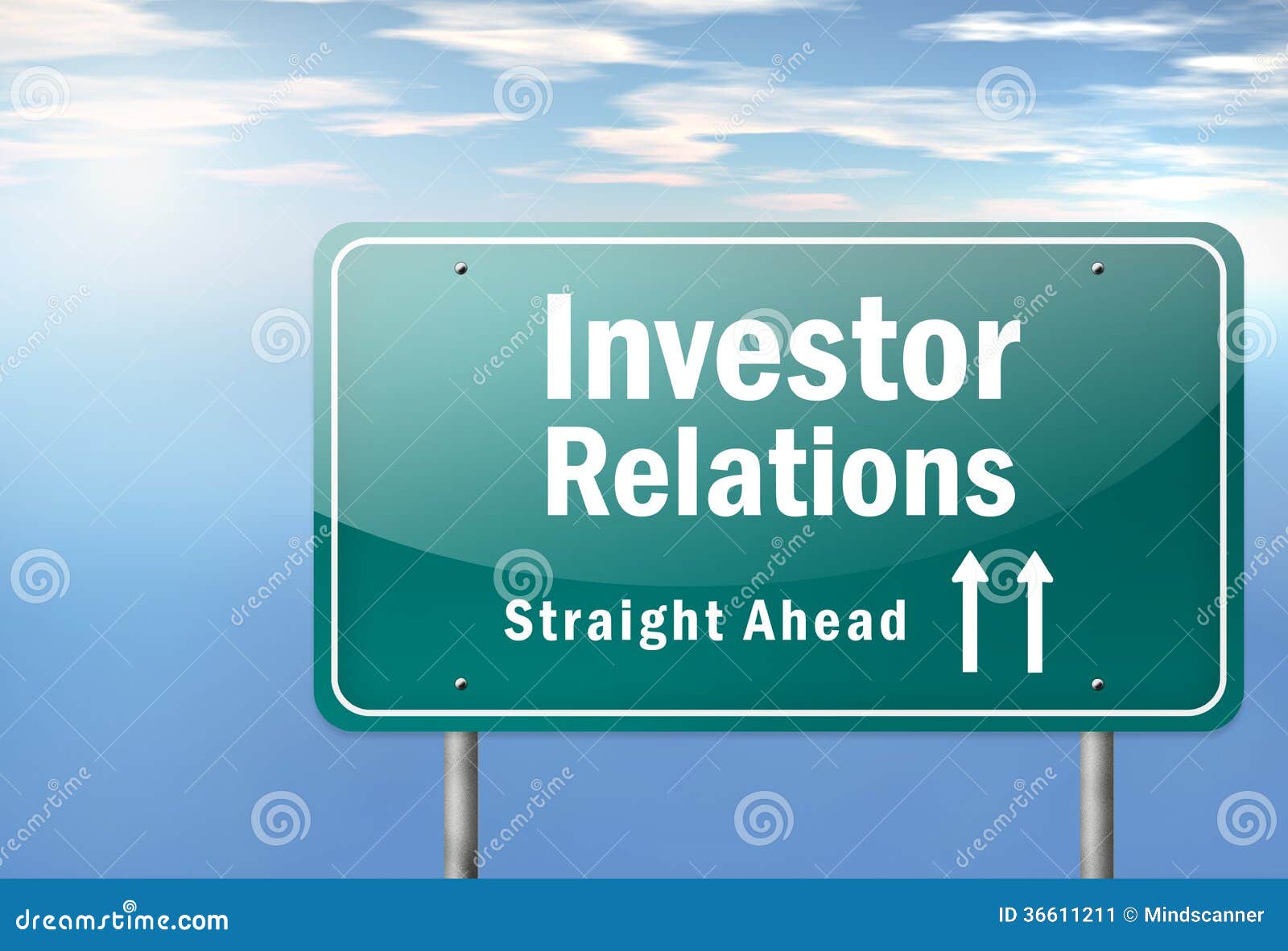 Highway Signpost Investor Relations Stock Illustration - Illustration ...