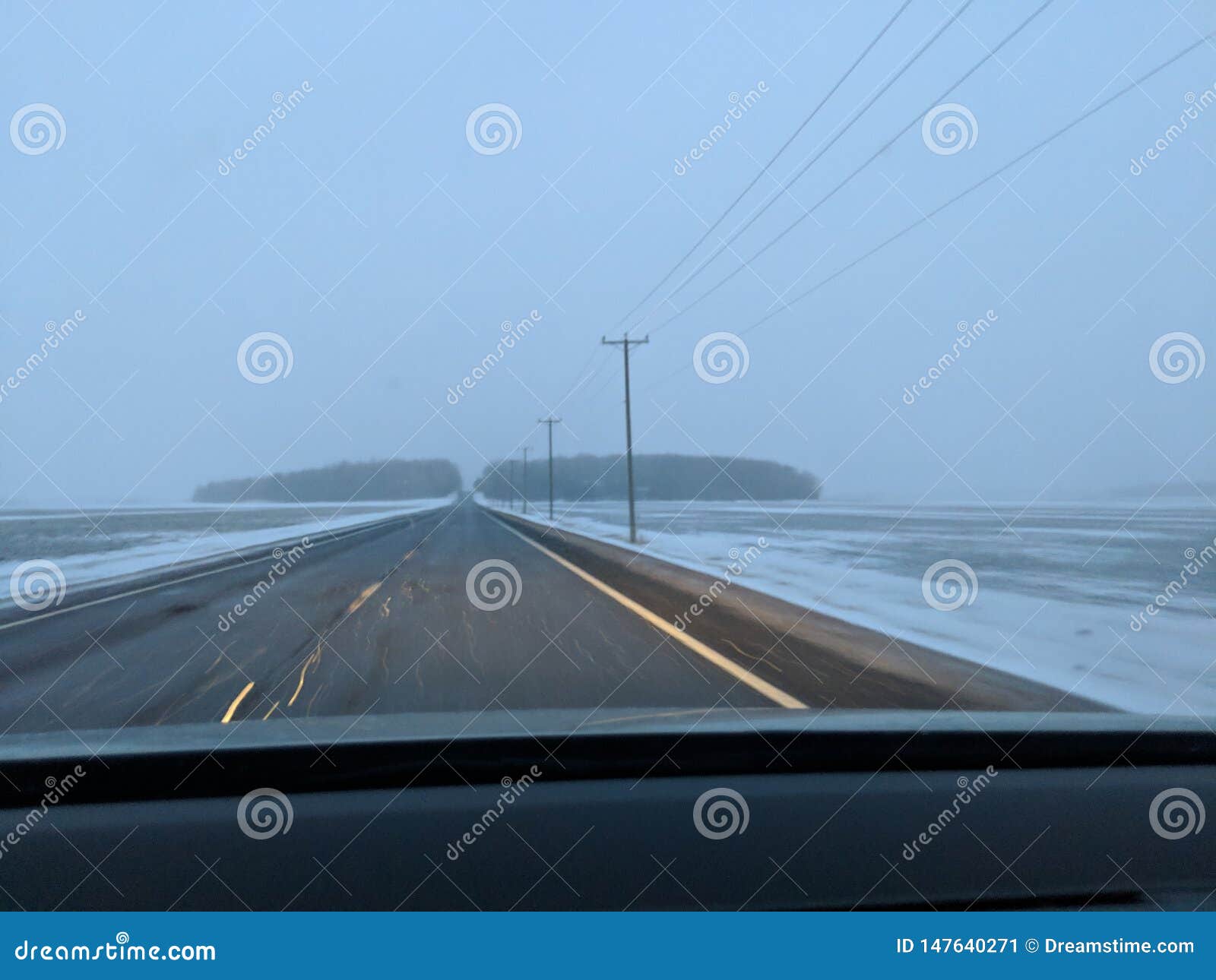 Highway during snow storm. stock image. Image of storm - 147640271