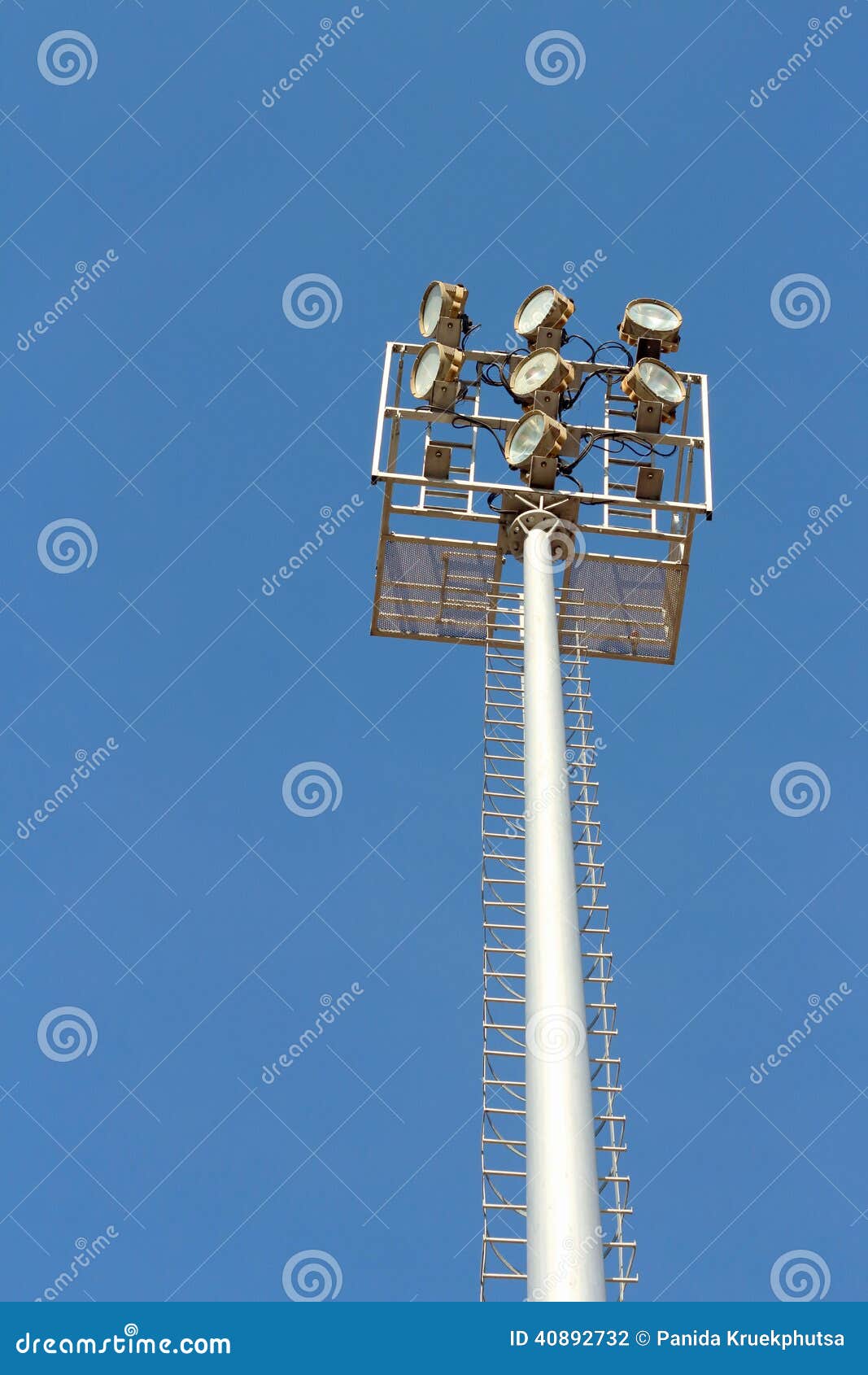 Highway Spotlight with Blue Sky Background Stock Photo - Image of ...