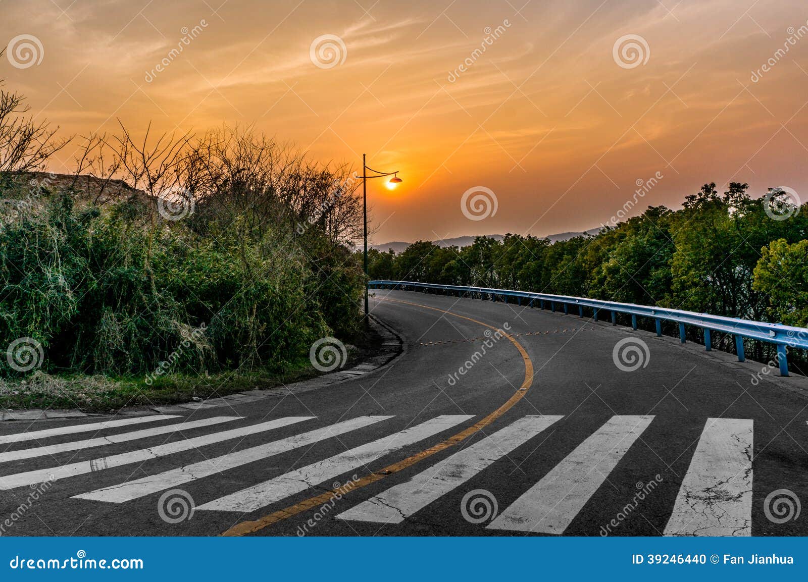 Highway sunset stock photo. Image of point, color, forest - 39246440