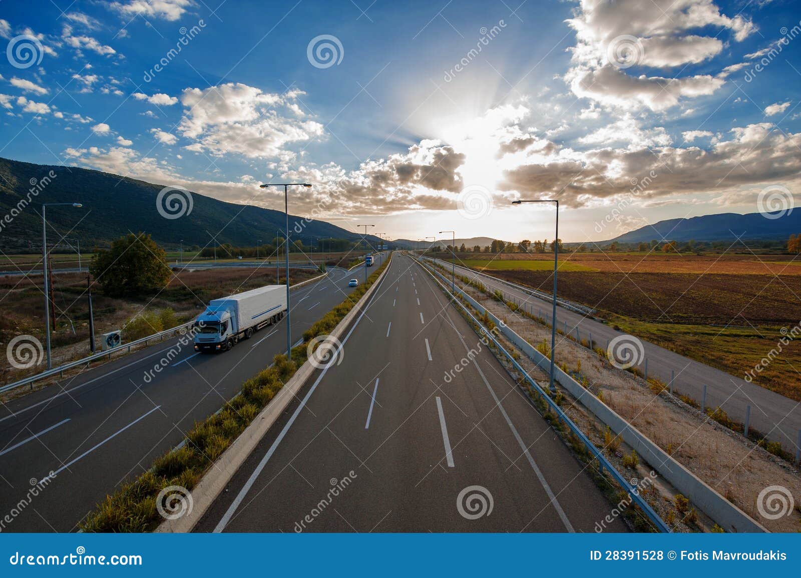 Highway sunset road stock photo. Image of greece, asphalt - 28391528