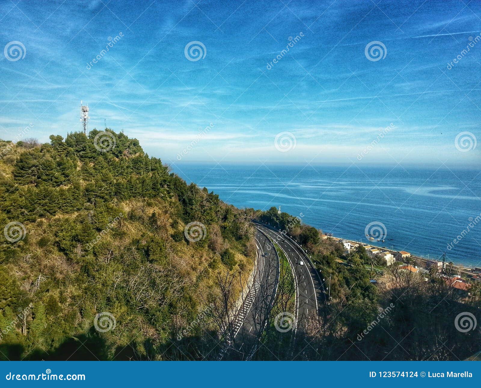 Highway to the ocean stock photo. Image of horizon, coastline - 123574124