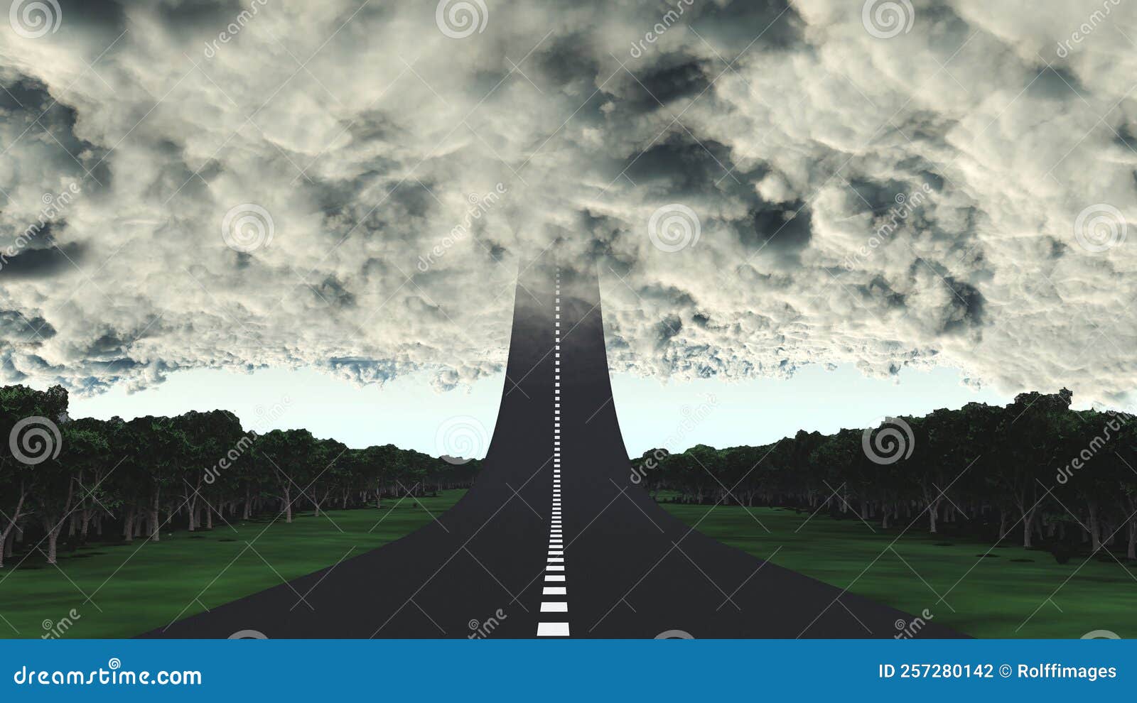 Highway To Sky in Arrow Shape Stock Illustration - Illustration of goal ...