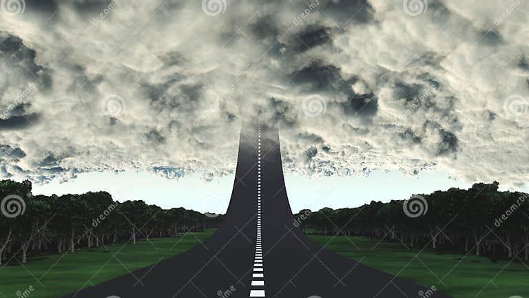 Highway To Sky in Arrow Shape Stock Illustration - Illustration of goal ...