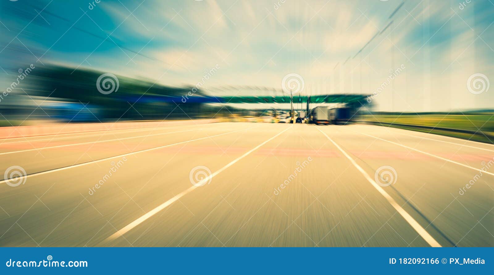 Driving on a Highway/ Expressway, Toll Gate Stock Photo - Image of toll ...