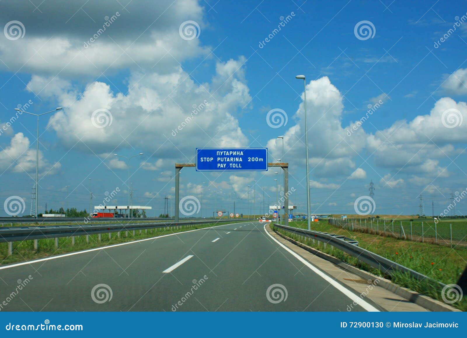 Highway toll routh sign stock photo. Image of cash, entrance - 72900130