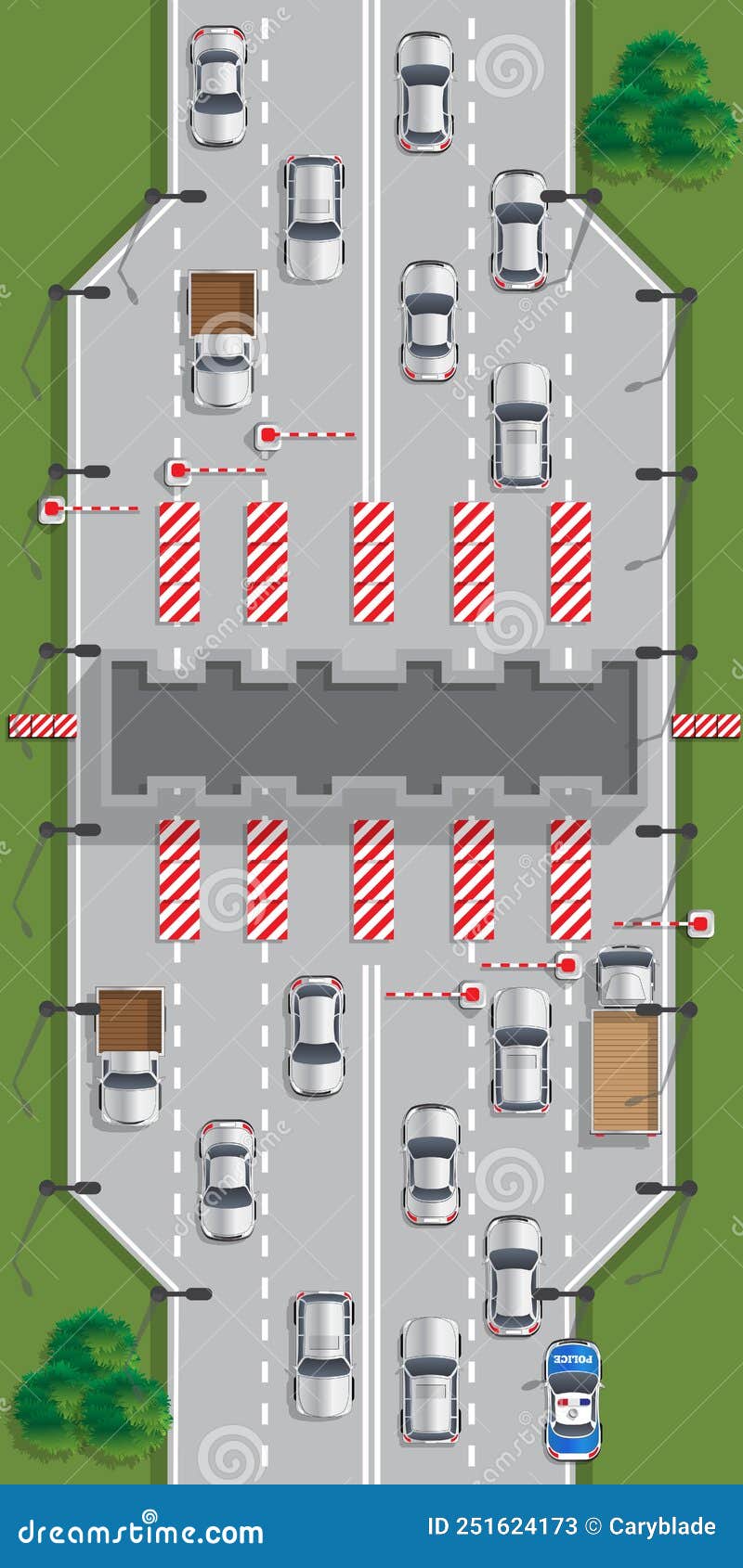 Highway toll. stock vector. Illustration of motorway - 251624173