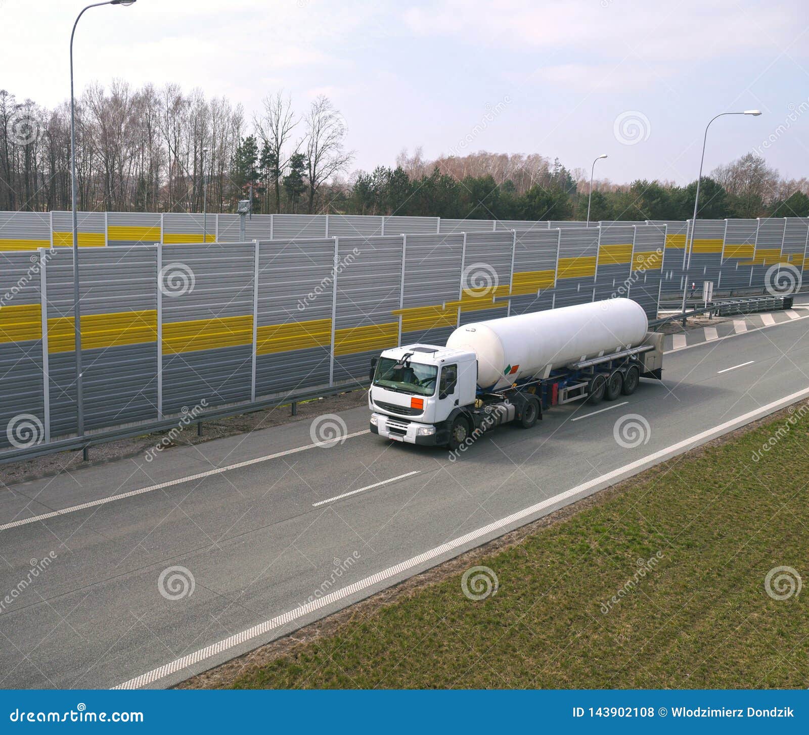 Highway. Top View of a Passing Tanker Truck Stock Photo - Image of rest ...