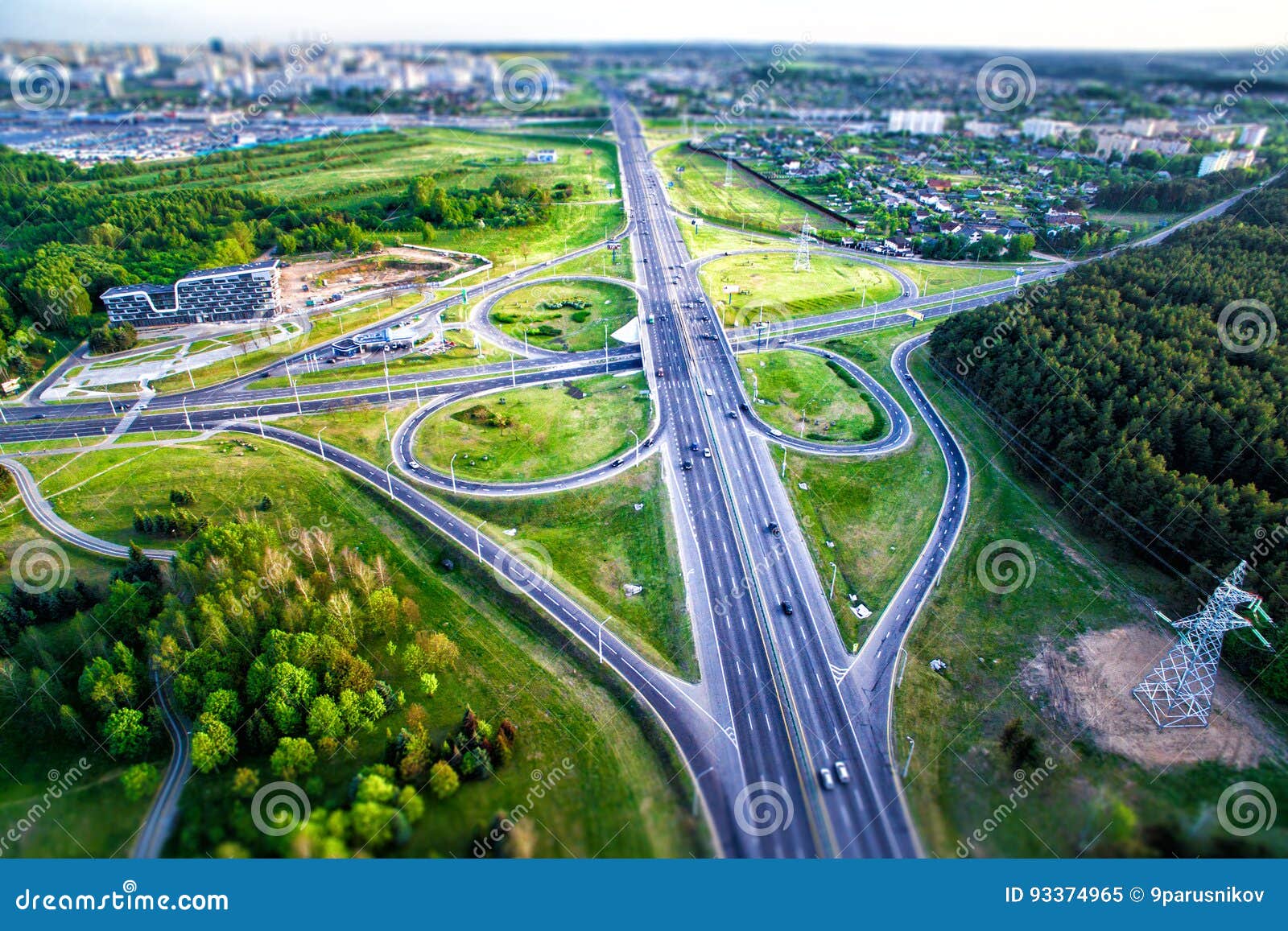 Highway Traffic Intersection Stock Image - Image of interchange, motion ...