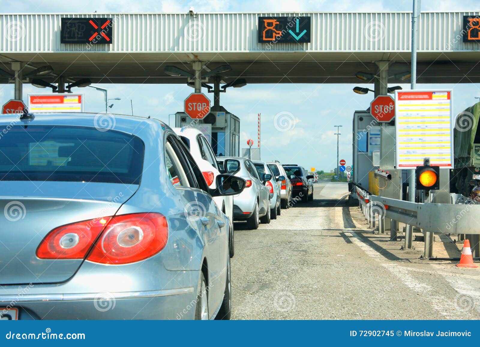 Traffic Jam Before Toll Gate Stock Photography | CartoonDealer.com ...