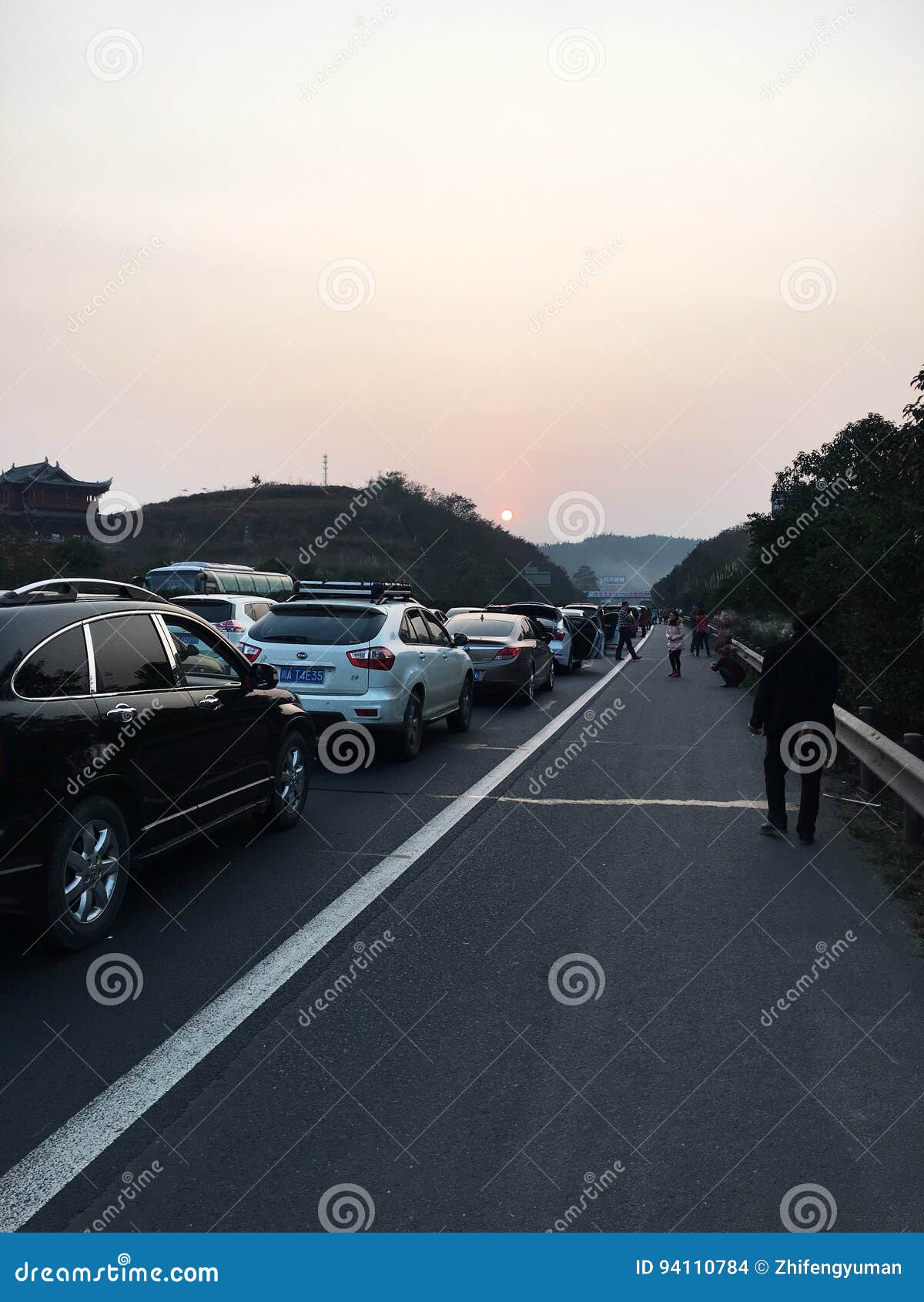 Highway traffic jam editorial stock image. Image of figure - 94110784