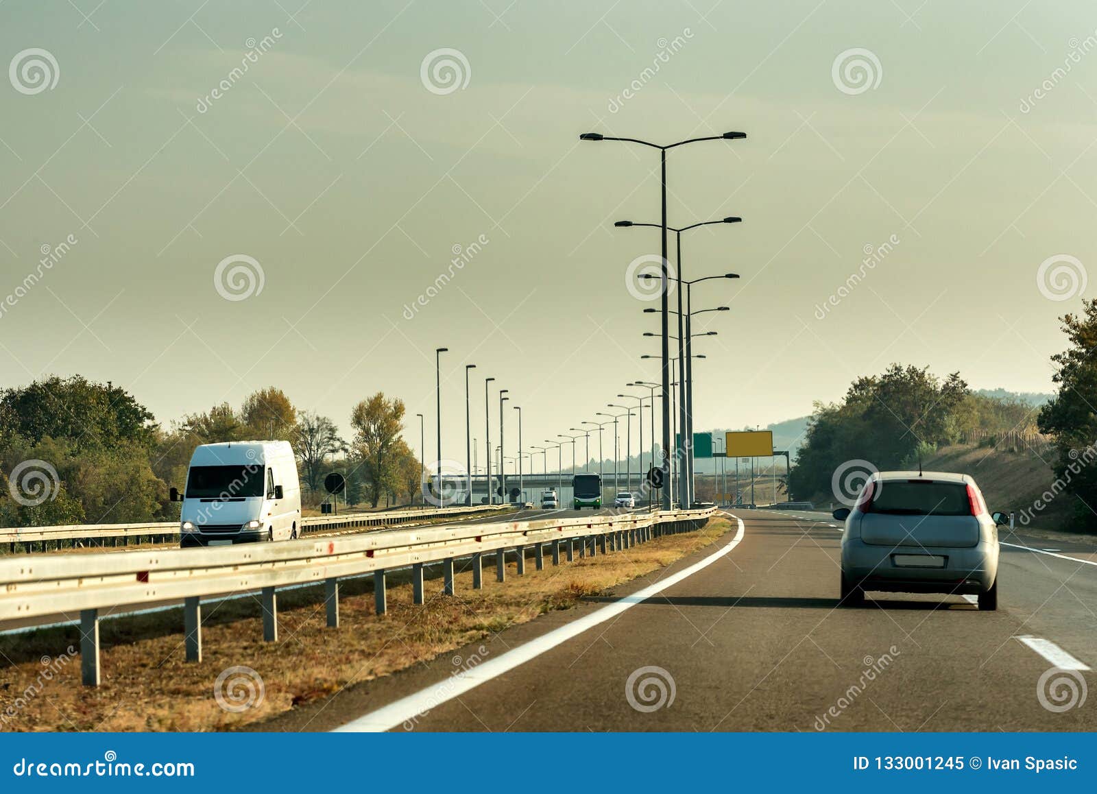 Highway Traffic on a Late Summer Day Stock Image - Image of long, empty ...