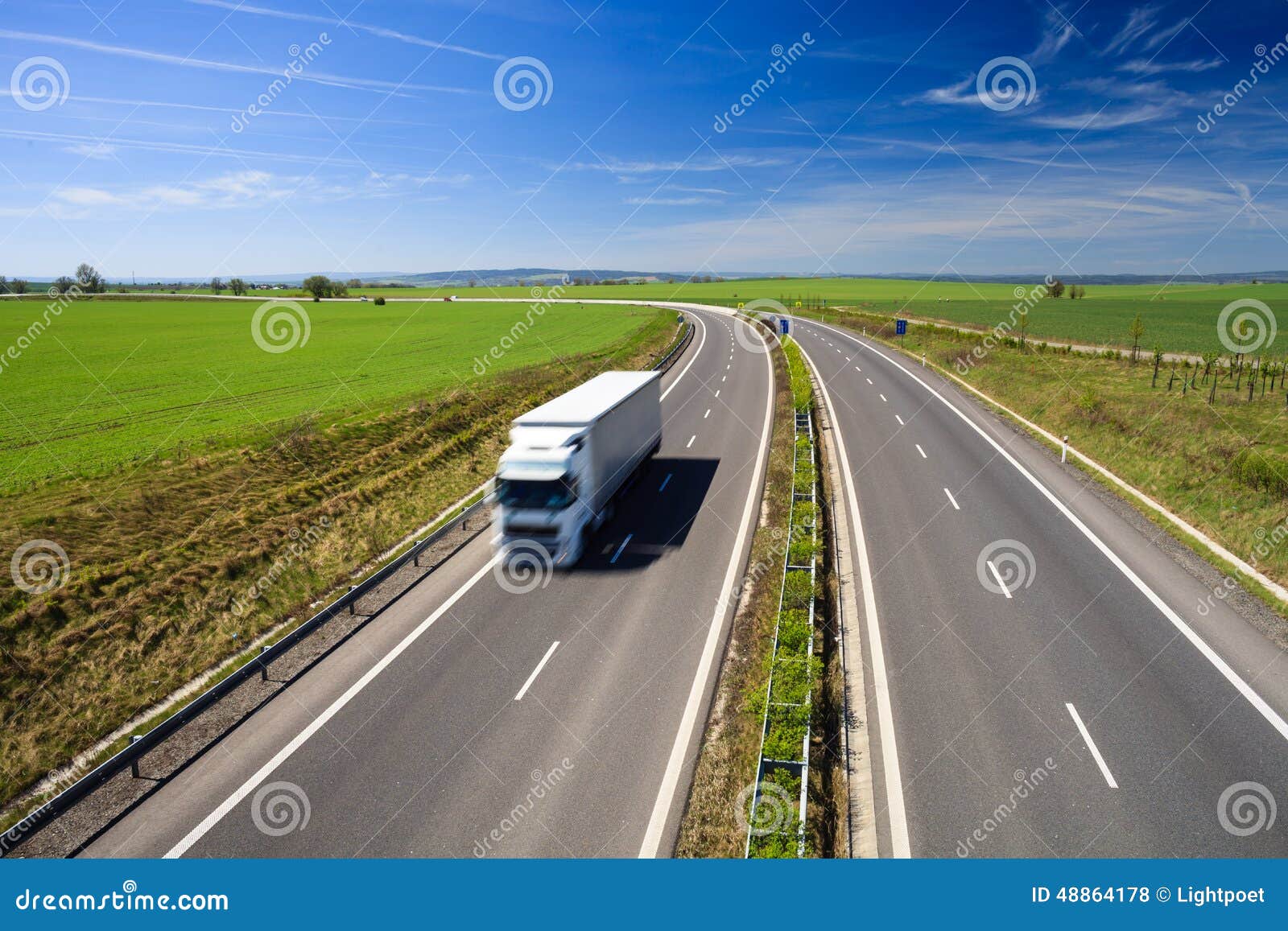 Highway Traffic on a Lovely Summer Day Stock Photo - Image of freeway ...