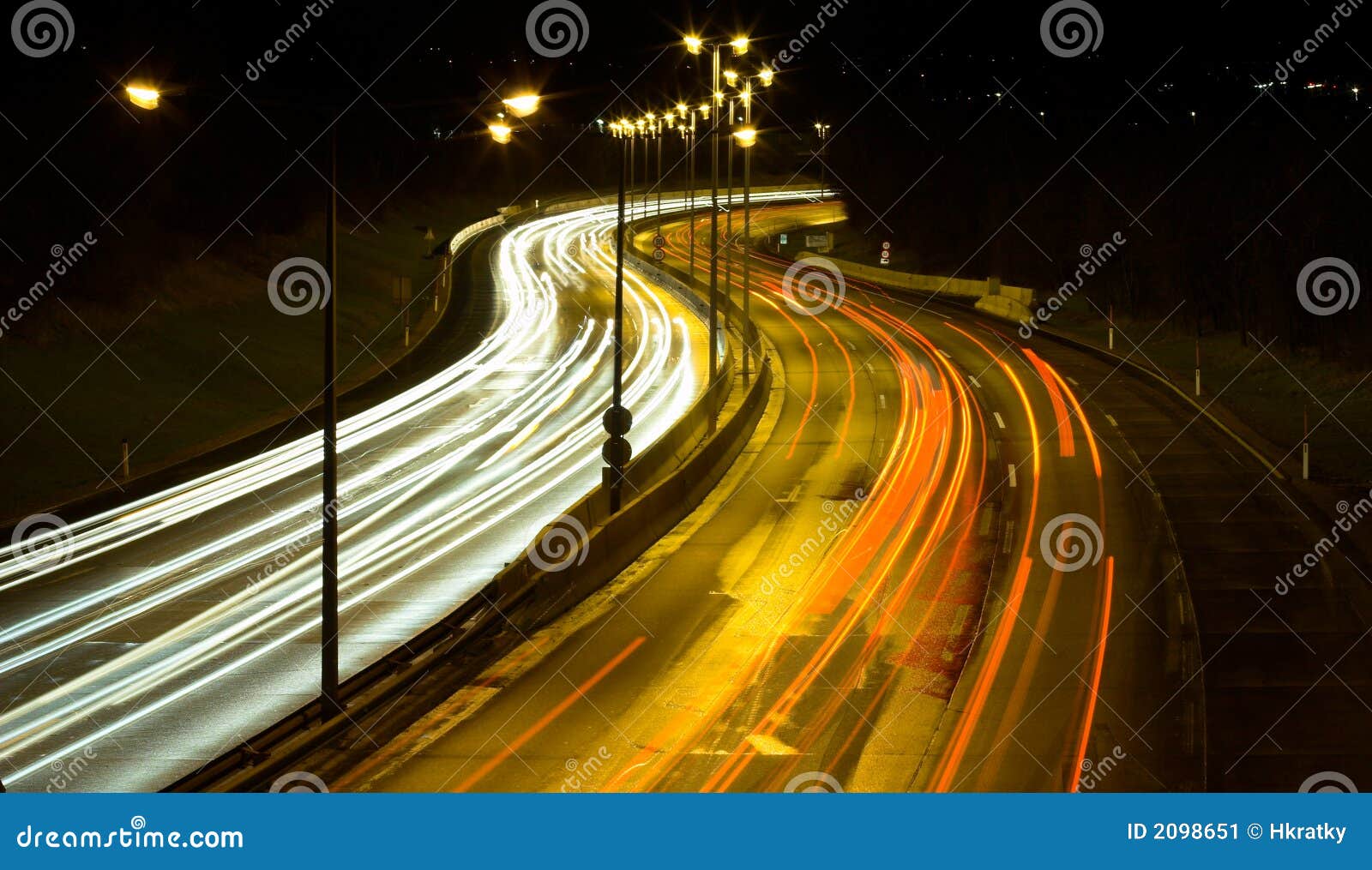 Highway traffic at night stock image. Image of lights - 2098651