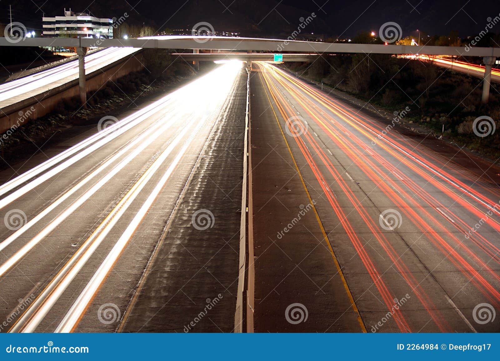 Highway traffic at night stock photo. Image of interstate - 2264984