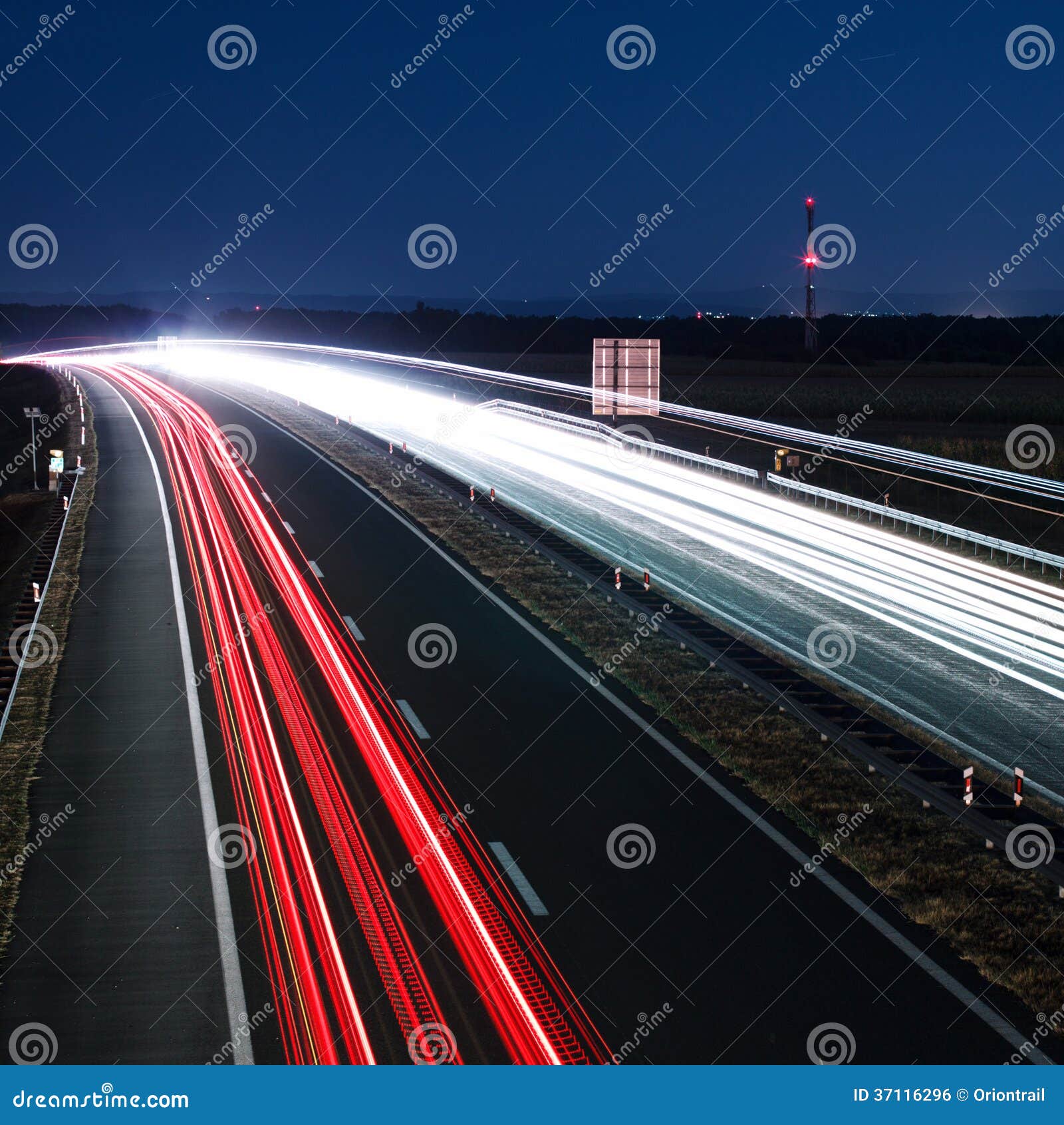 Highway traffic at night stock photo. Image of rush, dusk - 37116296