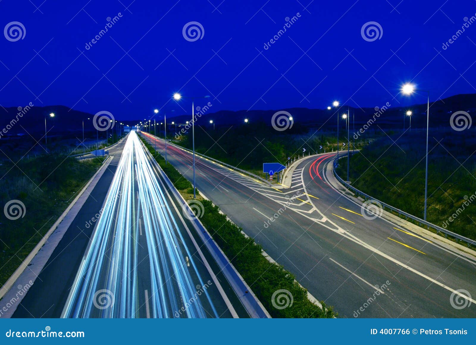 Highway traffic at night stock photo. Image of conserve - 4007766
