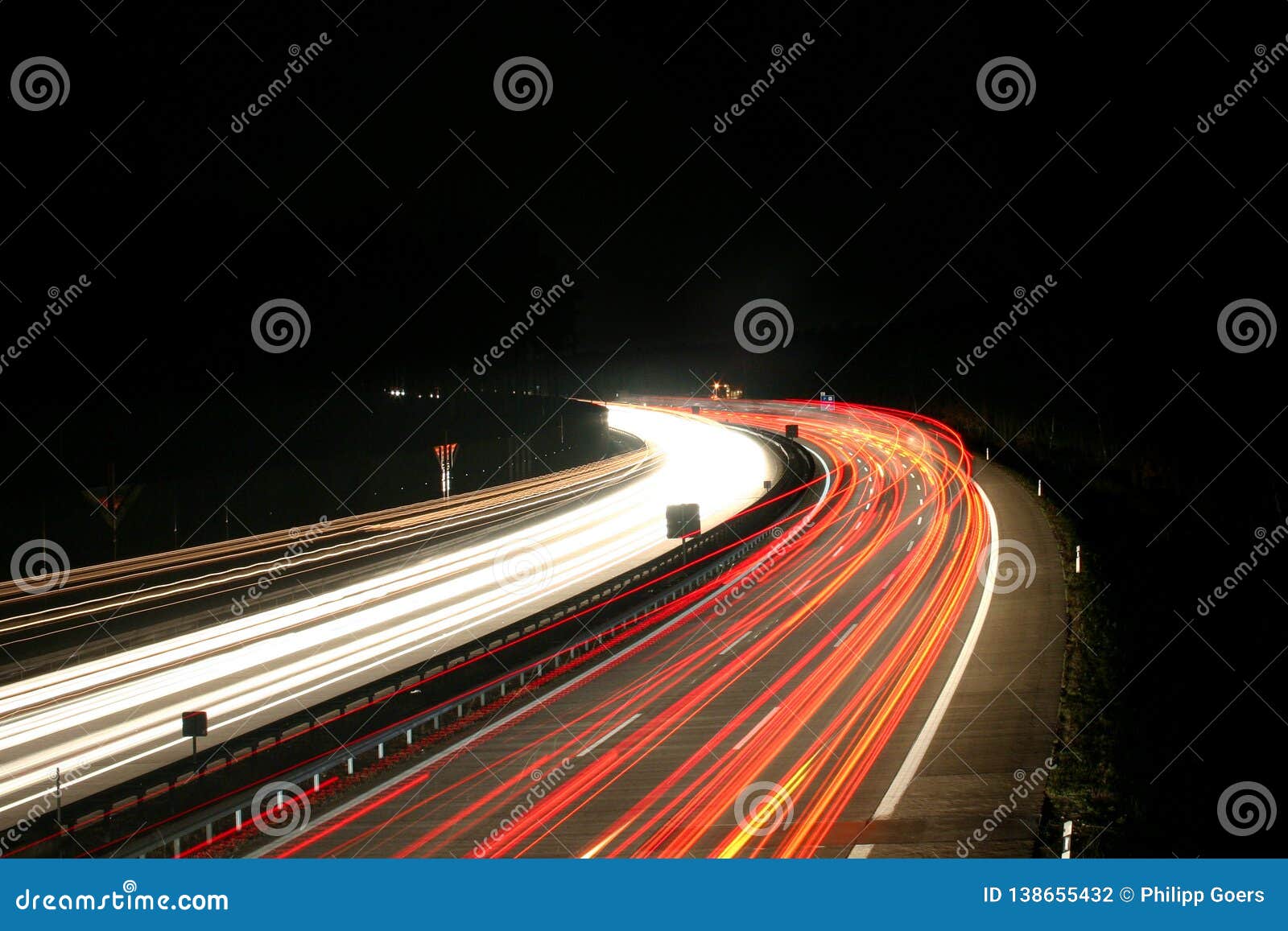 Highway traffic at night stock photo. Image of busy - 138655432