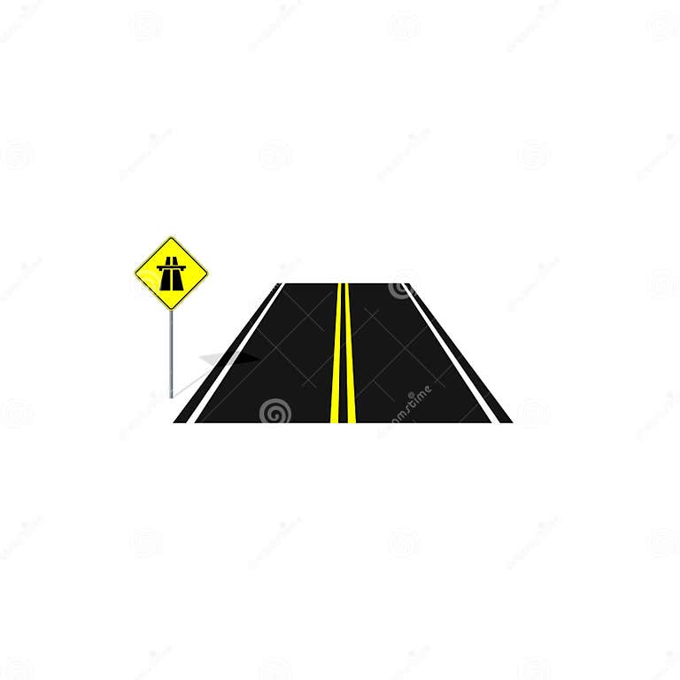 Highway Traffic Sign on Road Vector Graphics Stock Vector ...