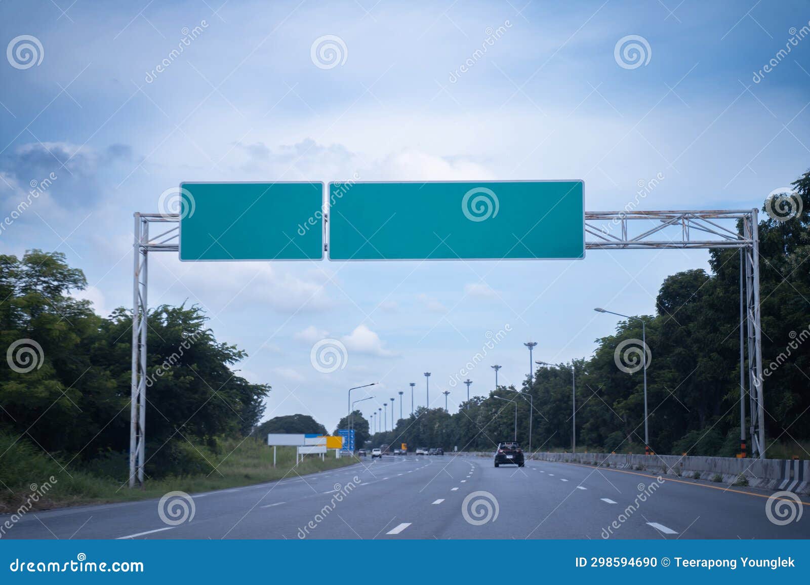 Highway with Traffic Signs with Road Signs ,Road Trip Concept Editorial ...