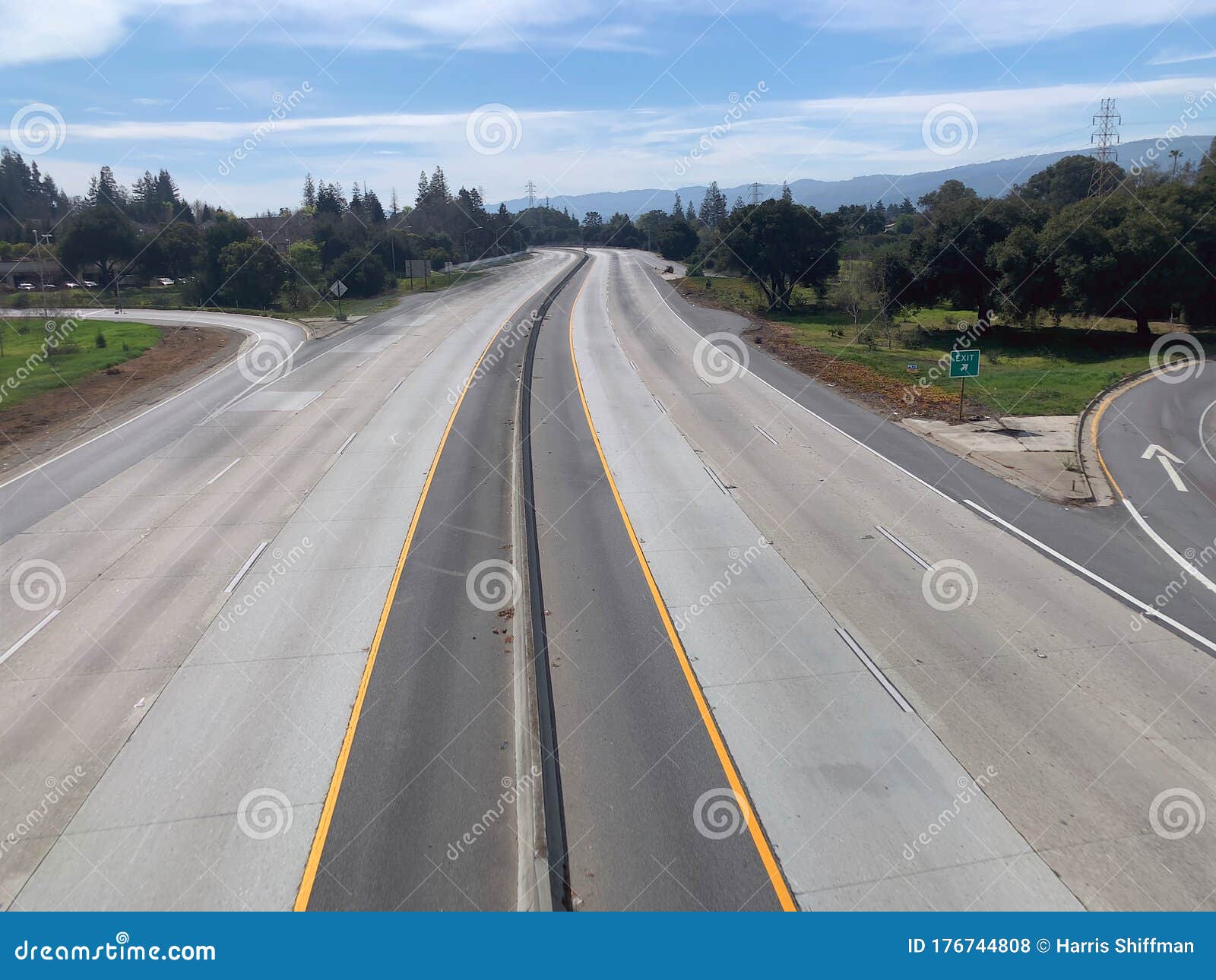 Highway without traffic stock photo. Image of mountain - 176744808