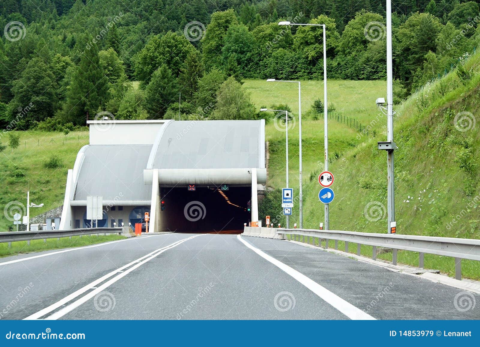 A Highway Tunnel Cutting through a Mountain Stock Image - Image of ...