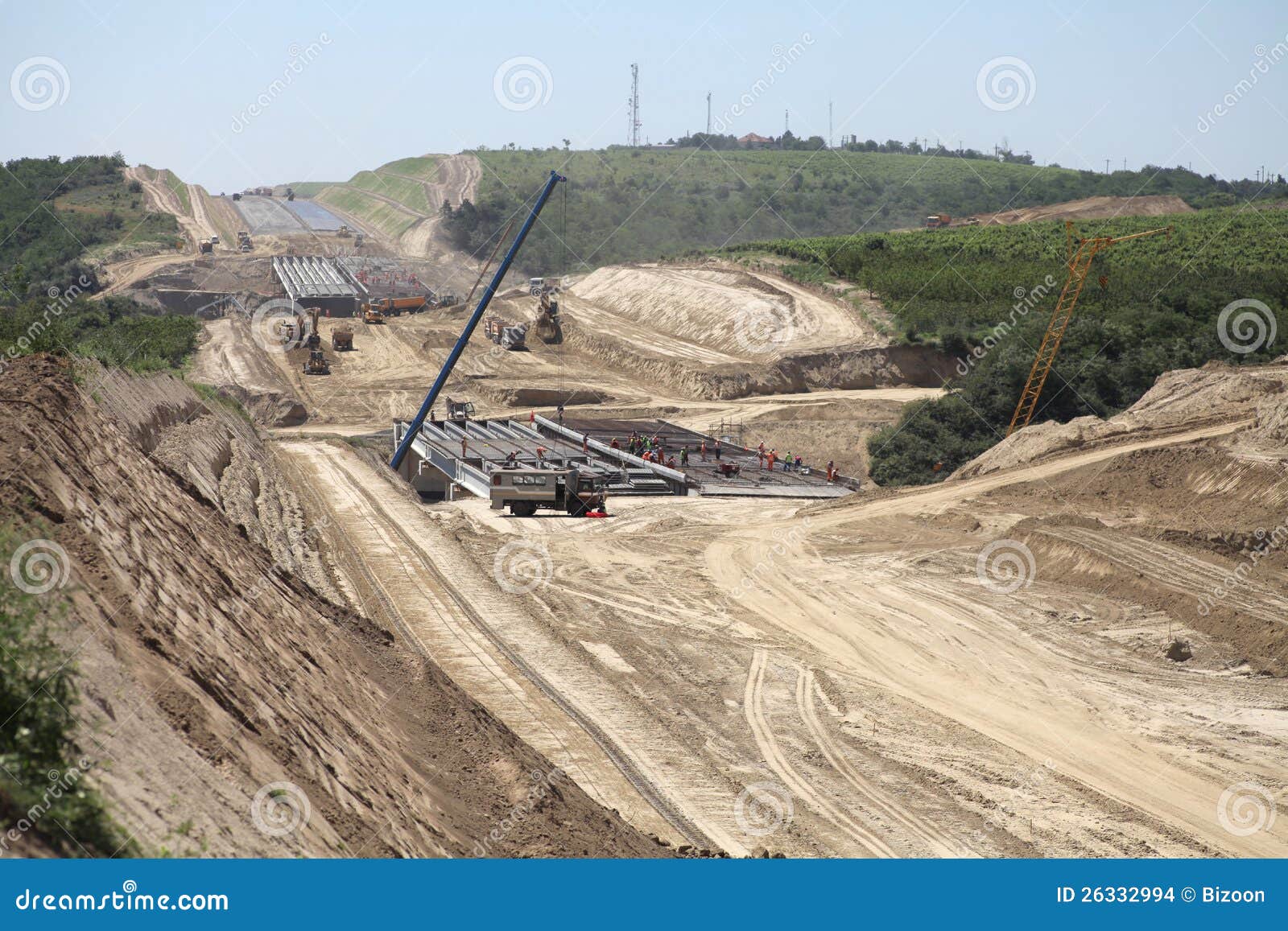 Highway under construction editorial stock image. Image of industry ...