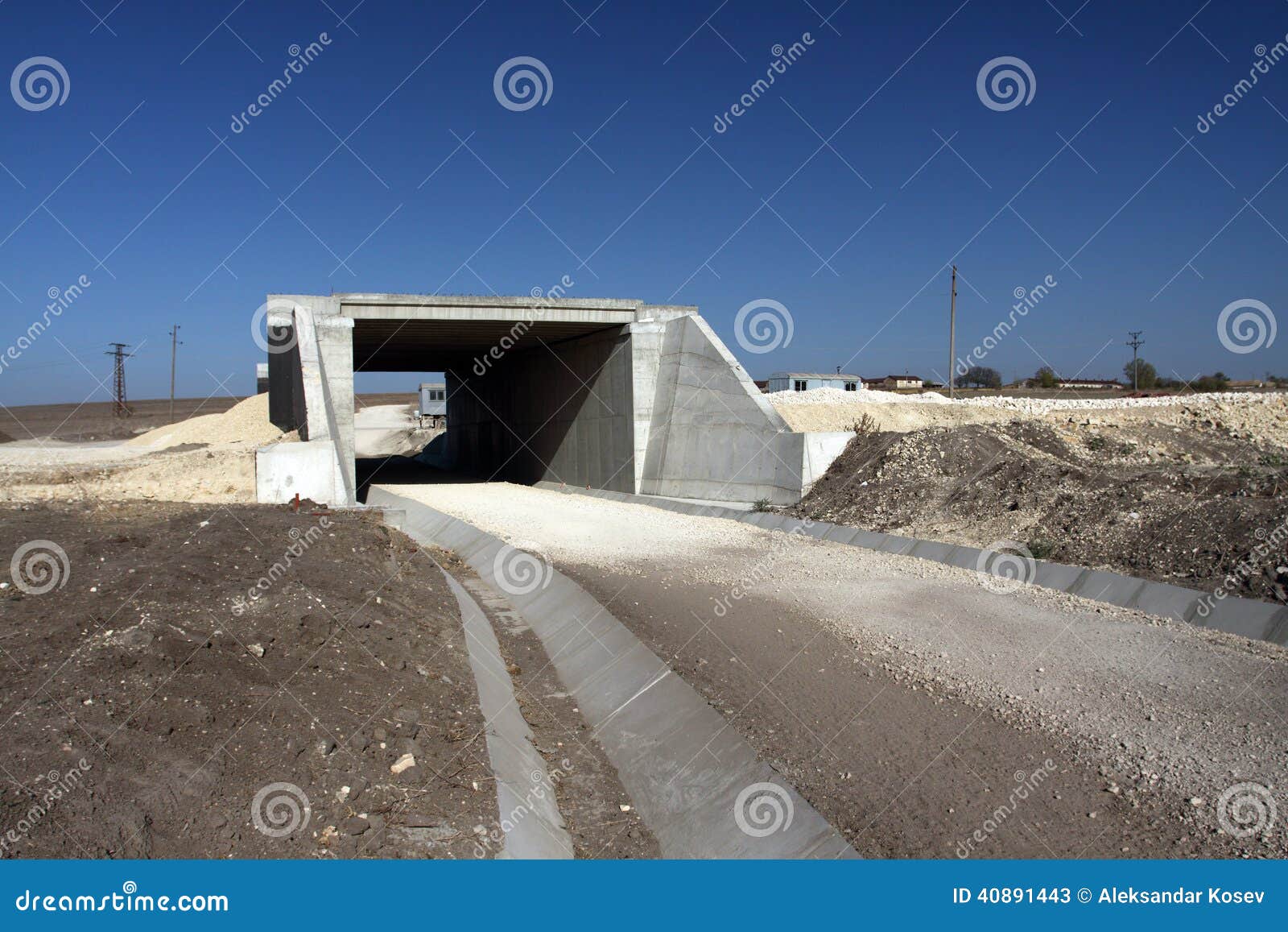 New Highway Under Construction. A New Bridge Freeway Made Of Concrete ...